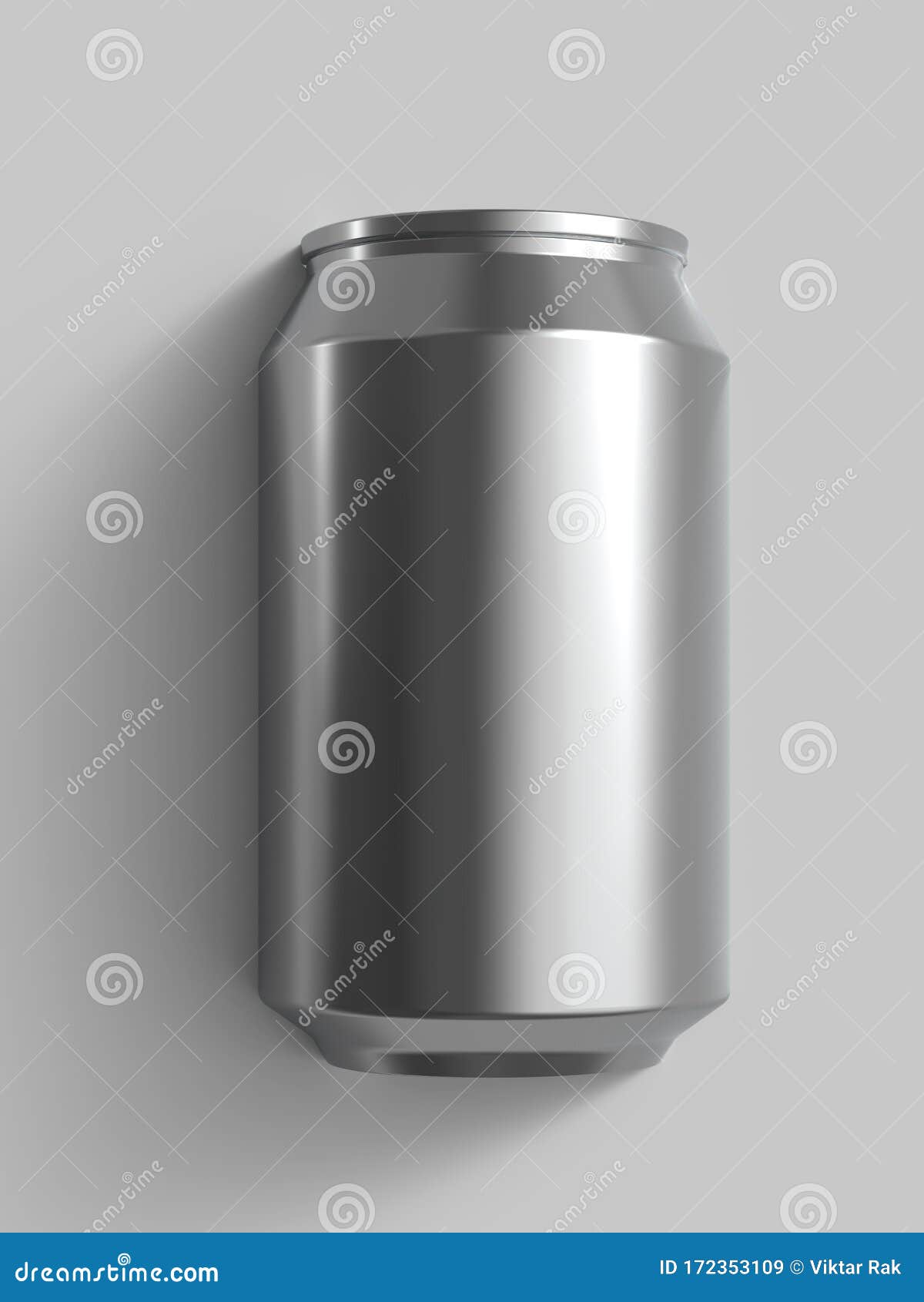 Silver Metallic Soda Can on Light Grey. Stock Illustration ...