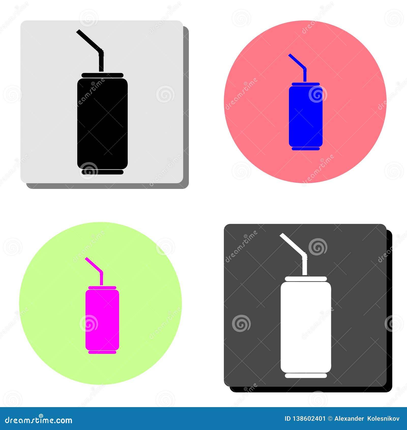 Soda can. flat vector icon stock illustration. Illustration of cola ...