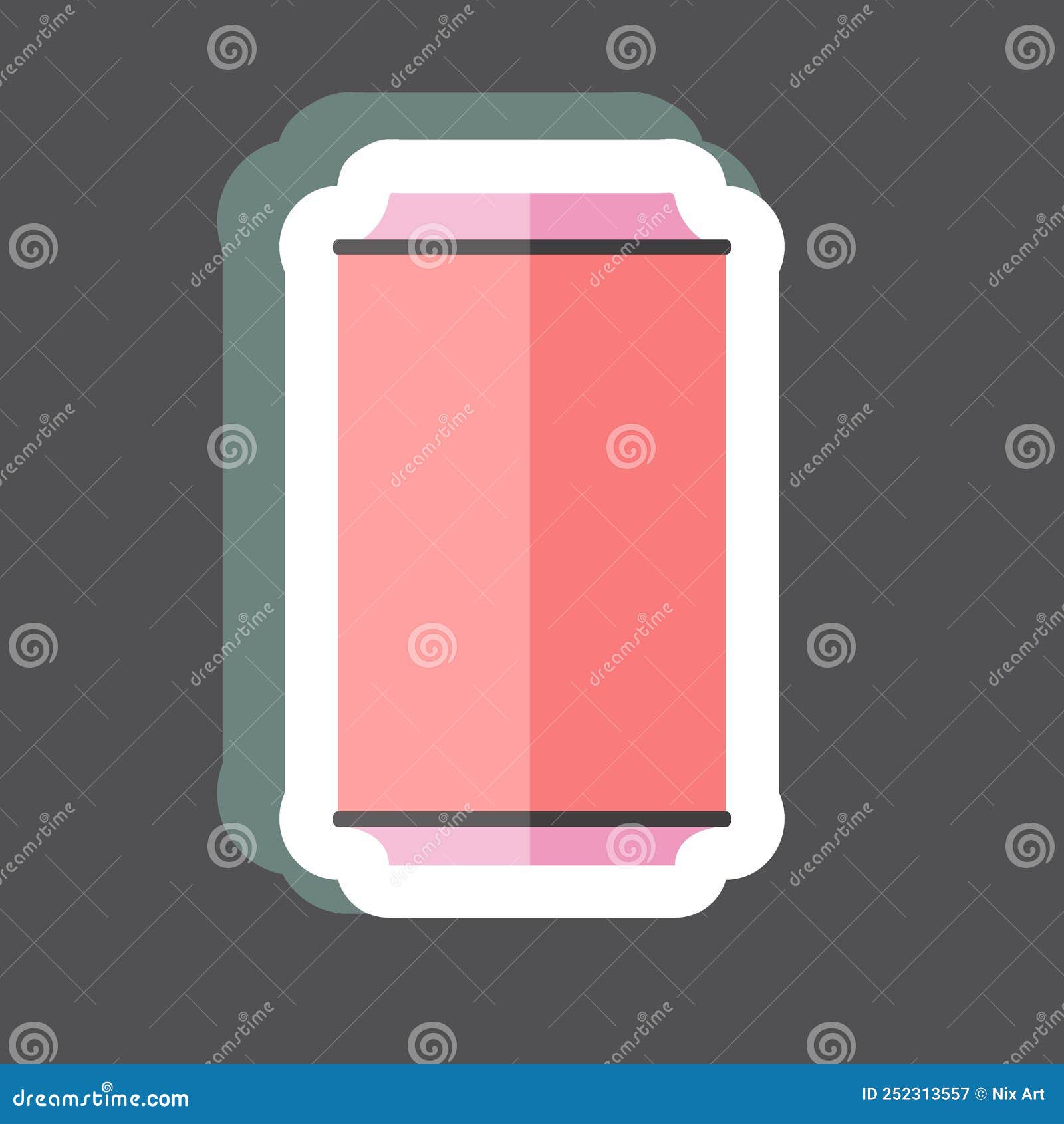 Soda Can Sticker in Trendy Isolated on Black Background Stock ...