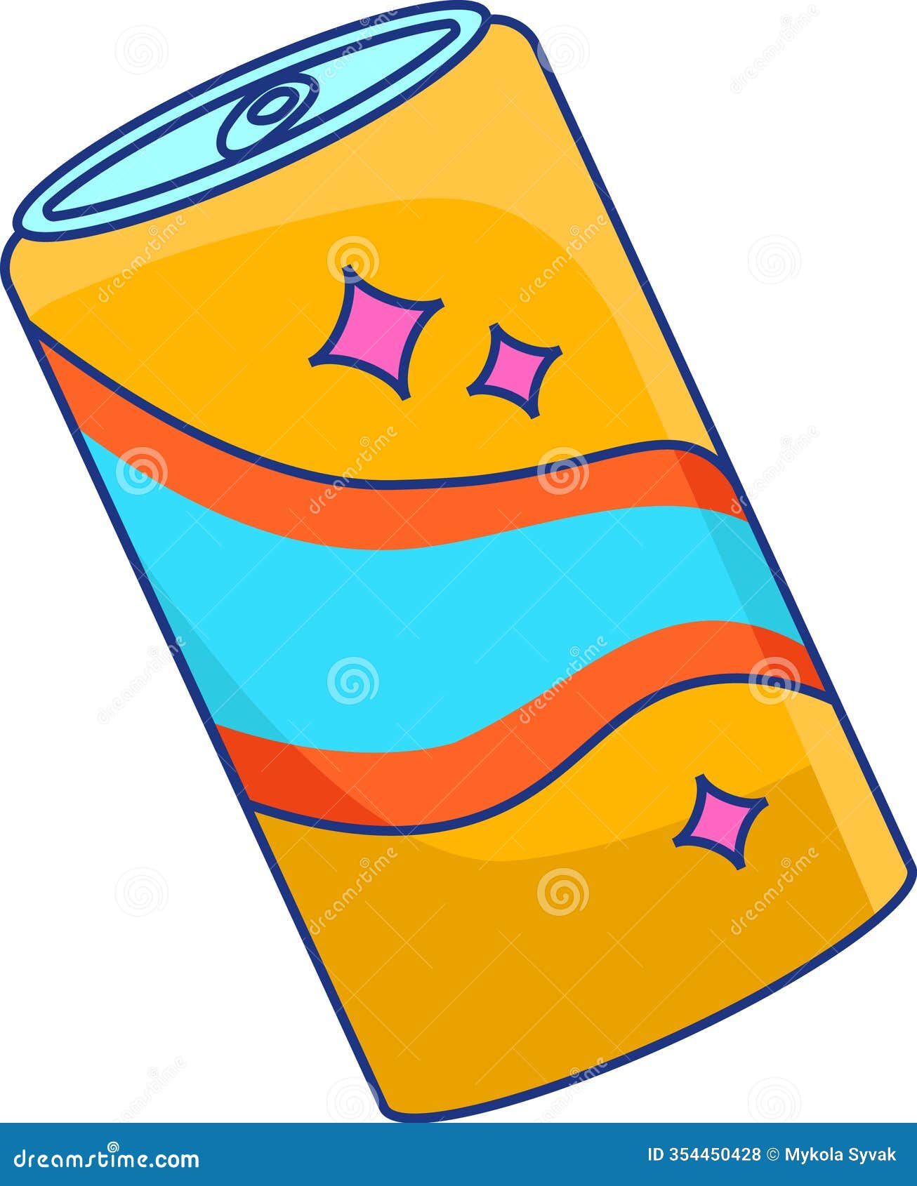 Soda Can Sticker stock illustration. Illustration of sticker - 354450428
