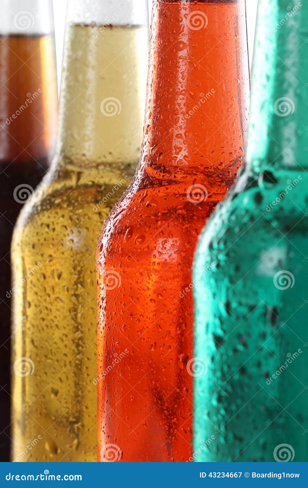 Soda Drinks with Cola and Beer in Bottles Stock Image - Image of ...