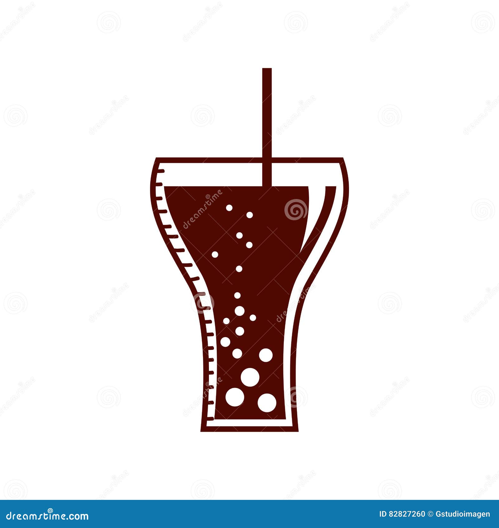 Soda glass with straw icon stock illustration. Illustration of cold ...