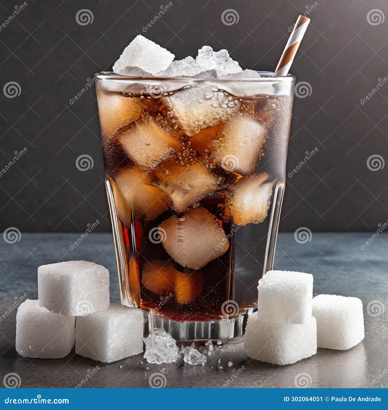 Soda Ice and Sugar Cubes on the Side Stock Illustration - Illustration ...