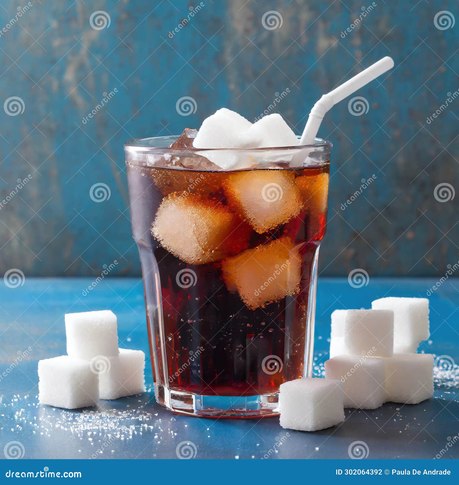 Soda Ice and Sugar Cubes on the Side Stock Illustration - Illustration ...