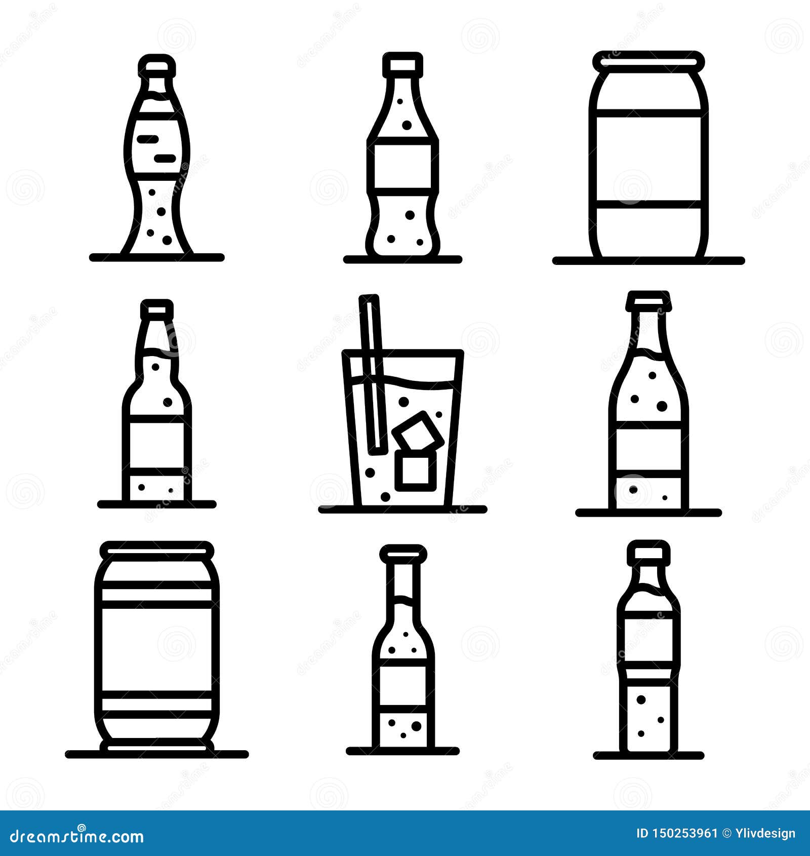 Soda Icons Set, Outline Style Stock Vector - Illustration of linear ... Soda Icons Set, Outline Style Stock Vector - Illustration of linear ...