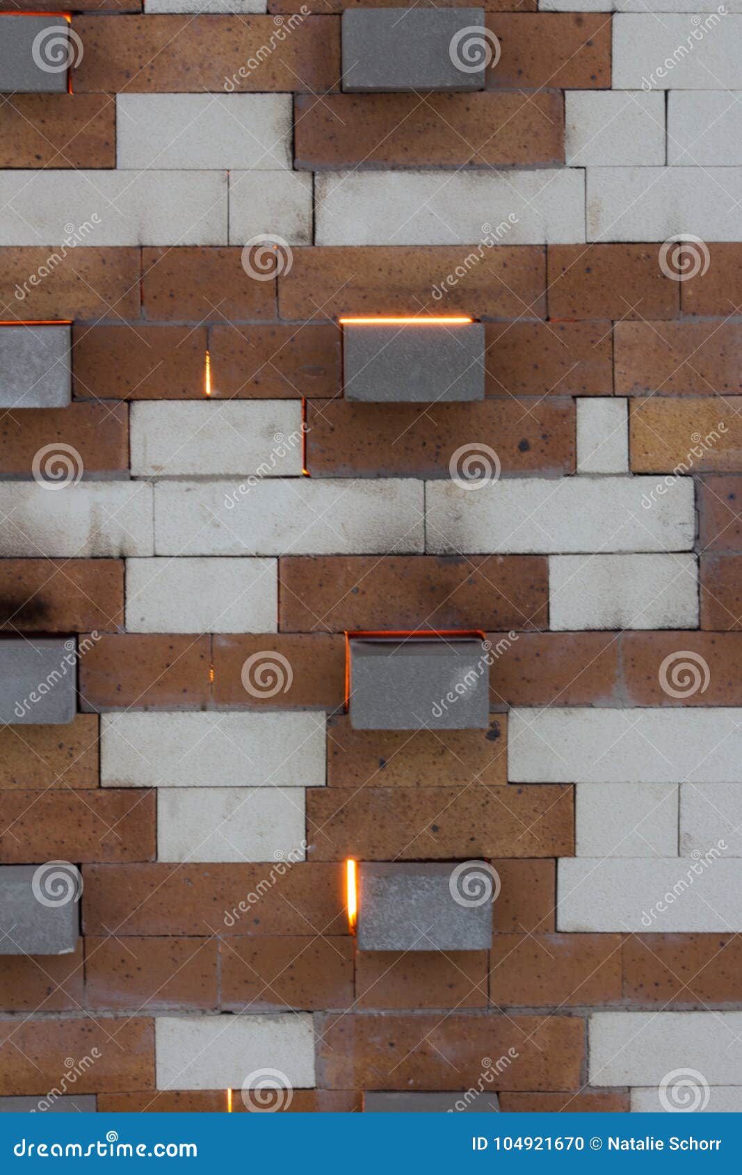 Soda Kiln Firing with Glowing Light of the Interior Fire between Bricks ...
