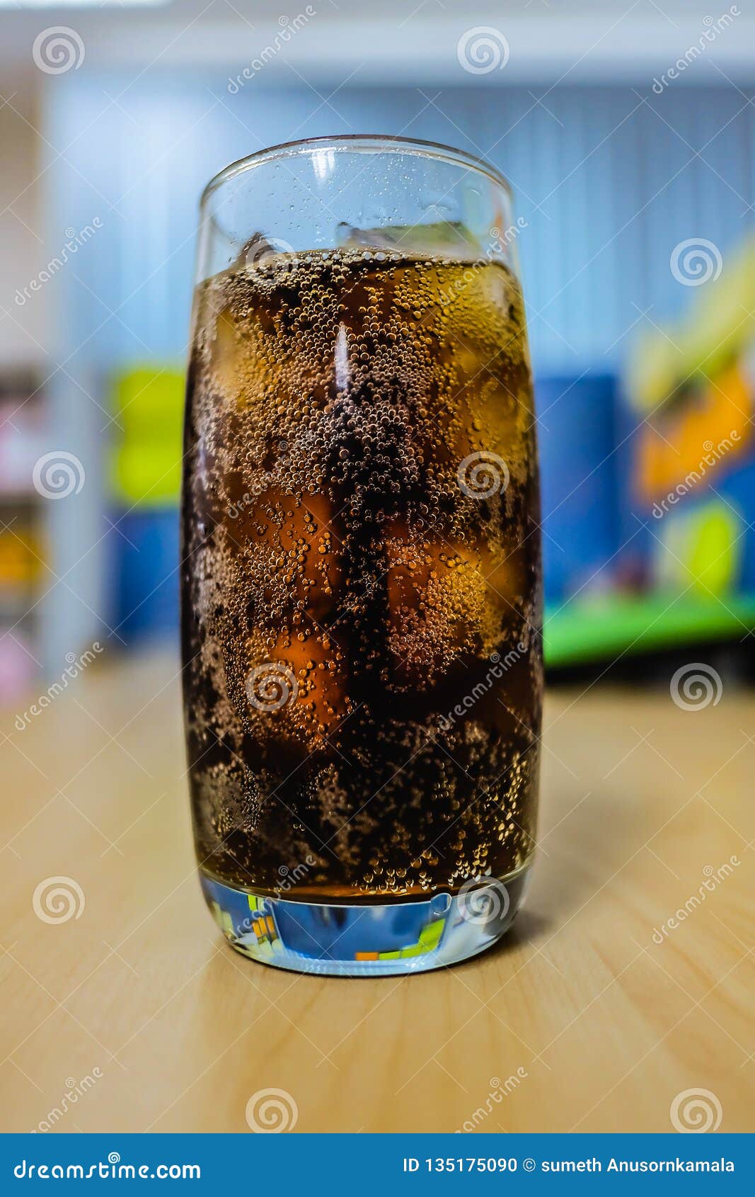 Soda Pop in the Glass on the Desk Stock Photo - Image of modern ...