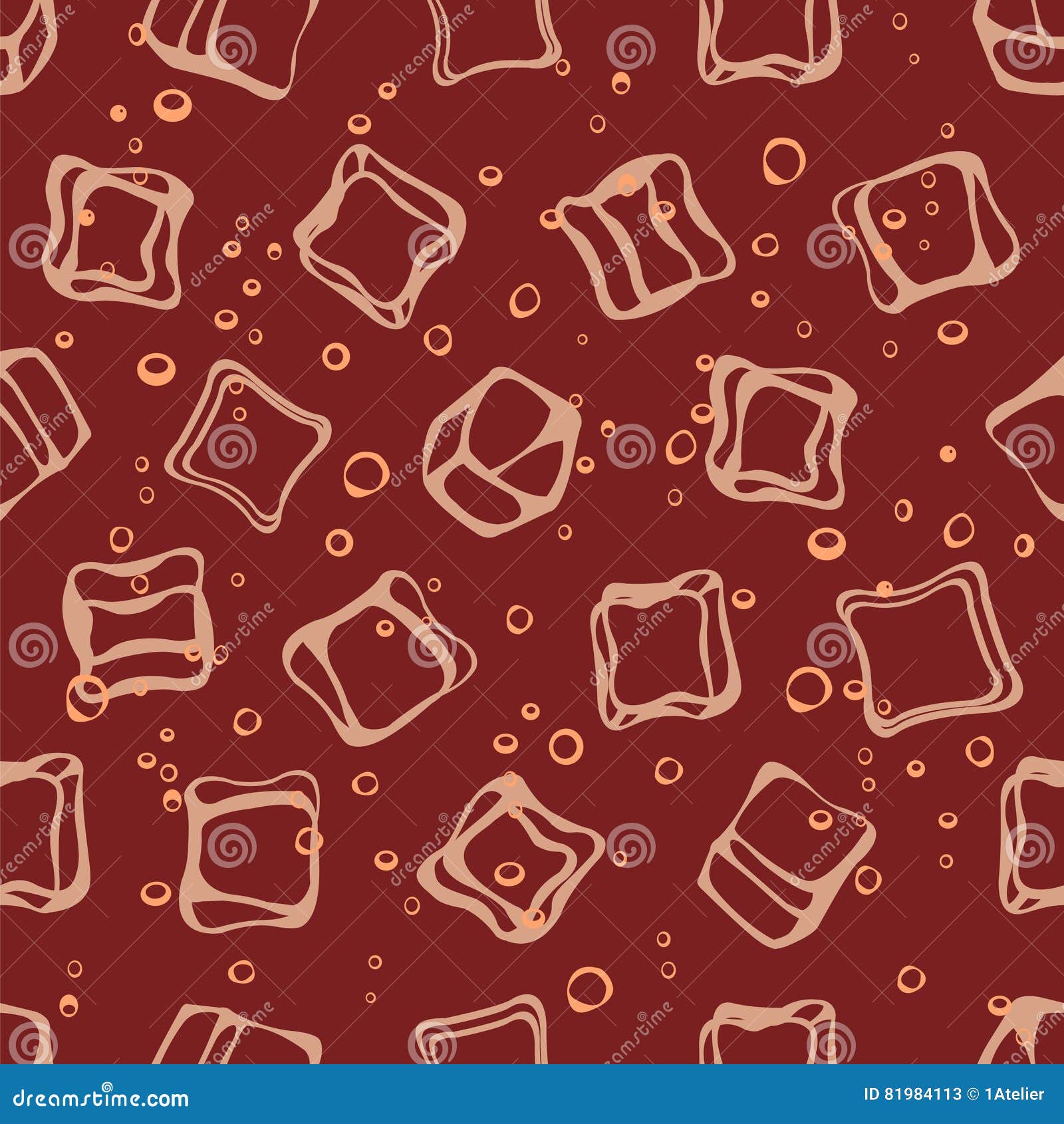 Soda Pop and Ice Cubes Seamless Pattern. Stock Vector - Illustration of ...