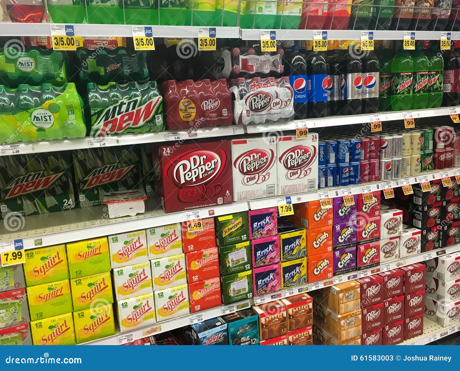 Soda Pop Selection at Grocery Store Editorial Stock Photo - Image of ...