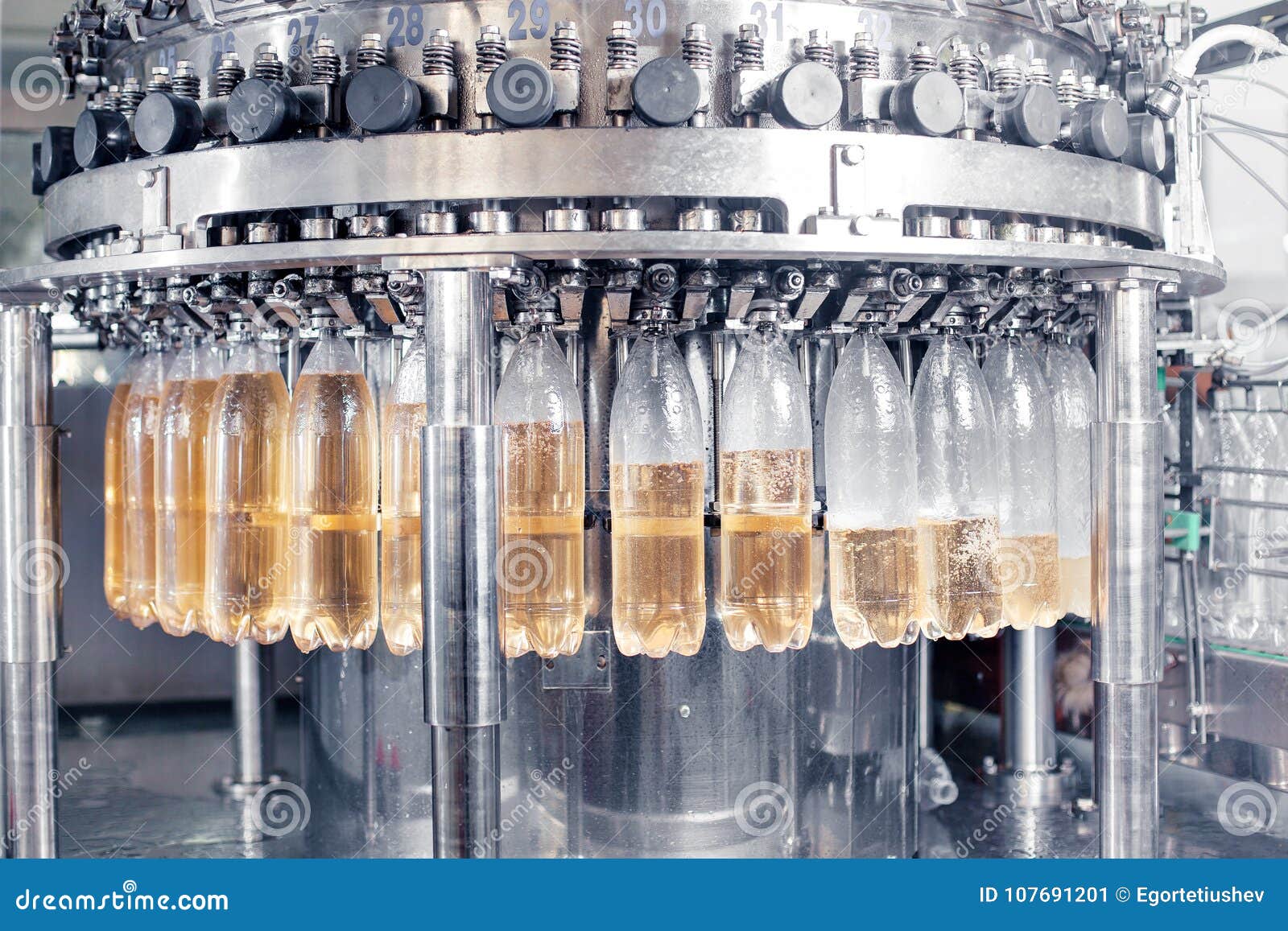 Soda production. stock image. Image of machine, lemonade - 107691201