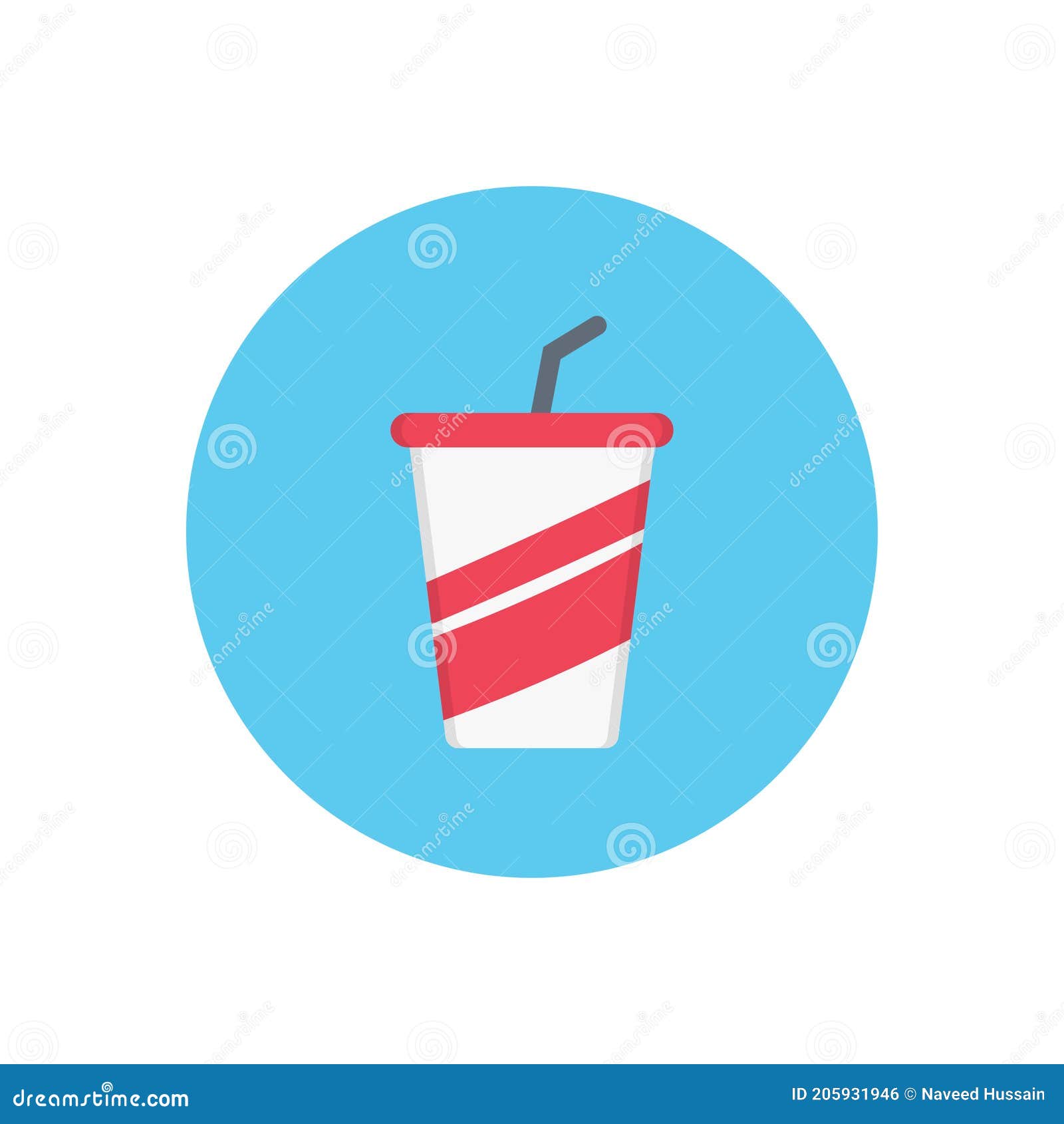 Soda Vector Flat Colour Icon Stock Vector - Illustration of shape ...