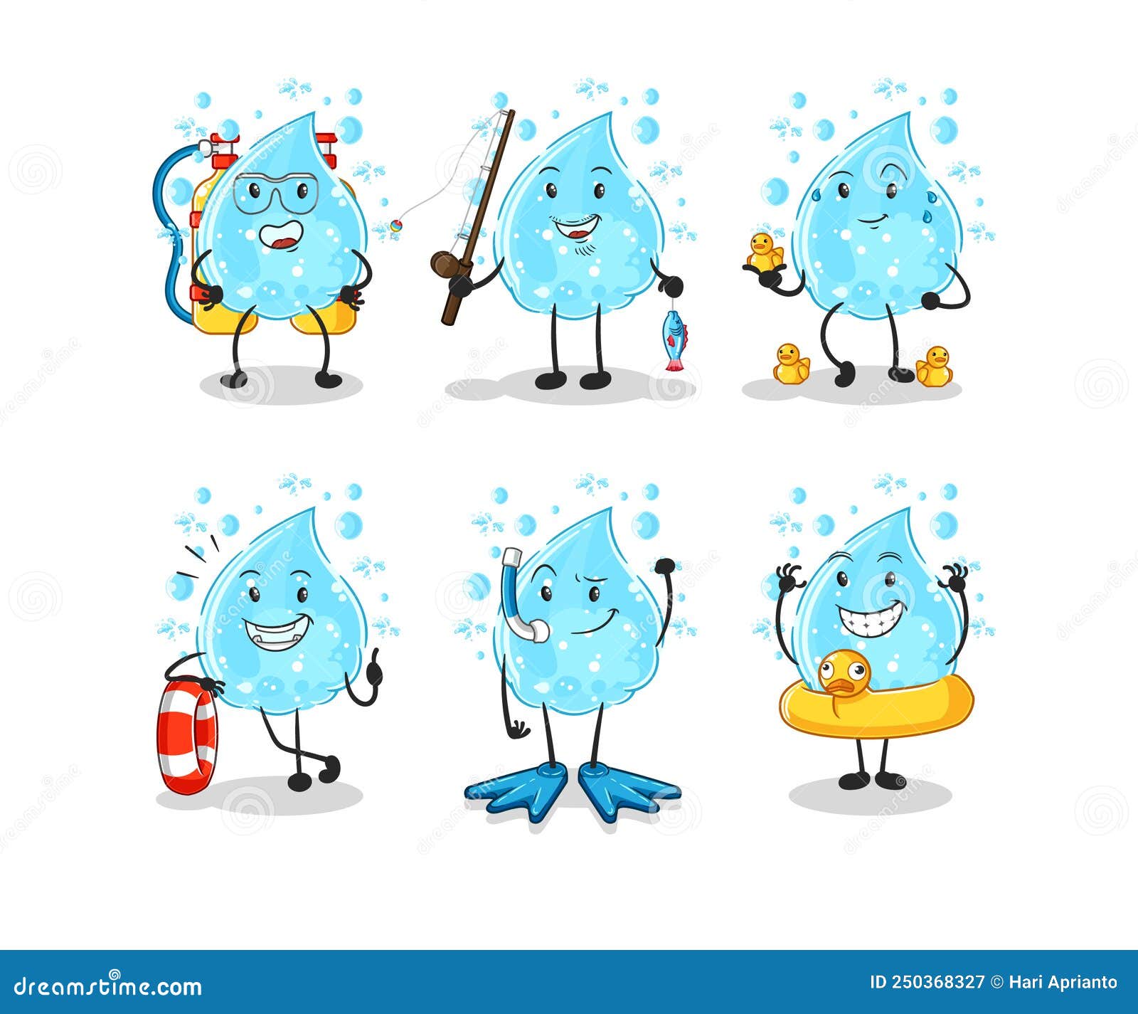 Soda Water Water Activity Group. Cartoon Mascot Vector Stock ...