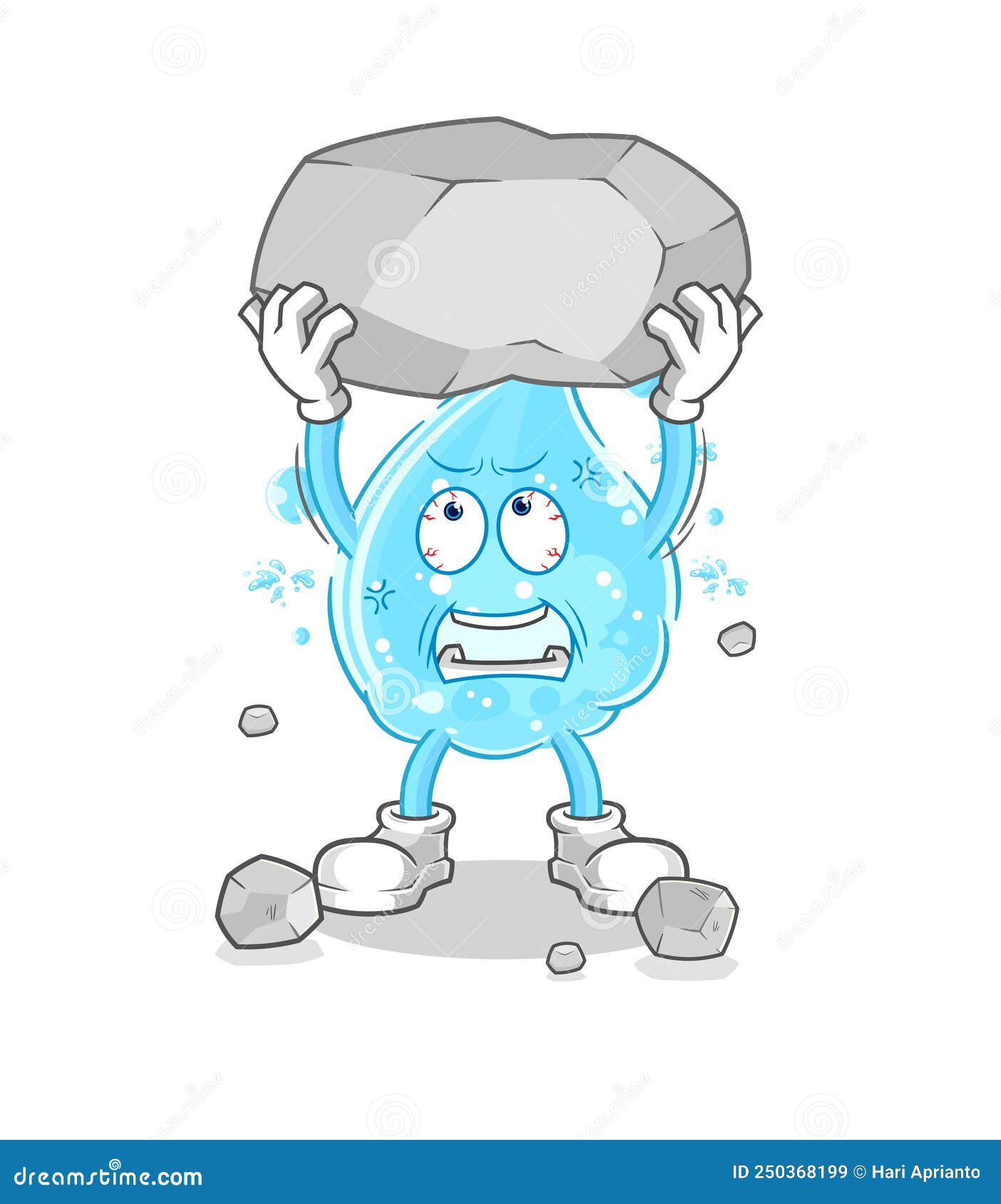 Soda Water Lifting Rock Cartoon Character Vector Stock Vector ...