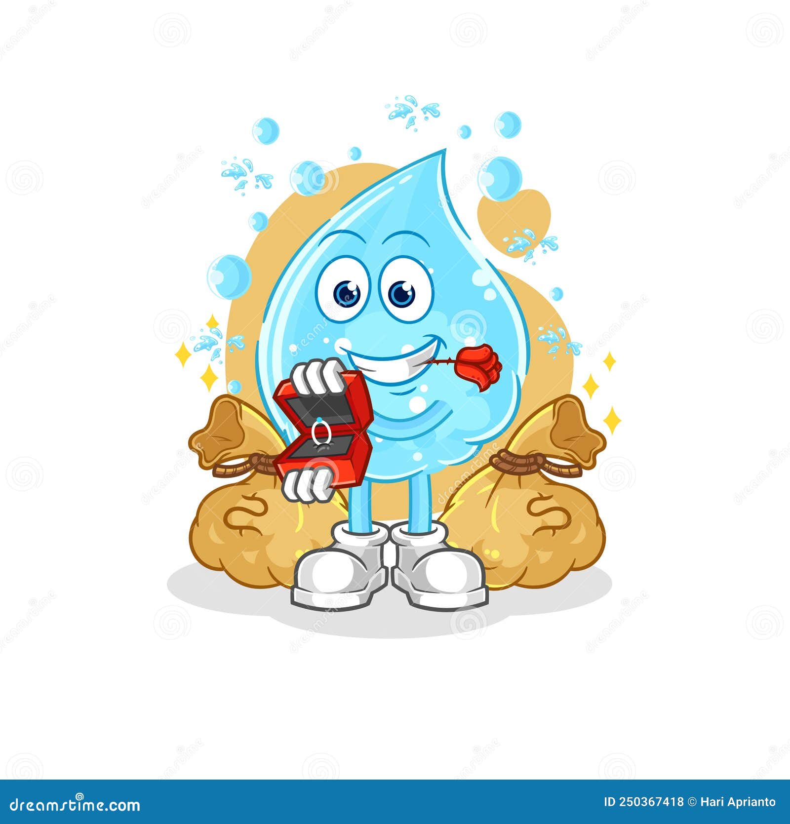 Soda Water Propose with Ring. Cartoon Mascot Vector Stock Vector ...