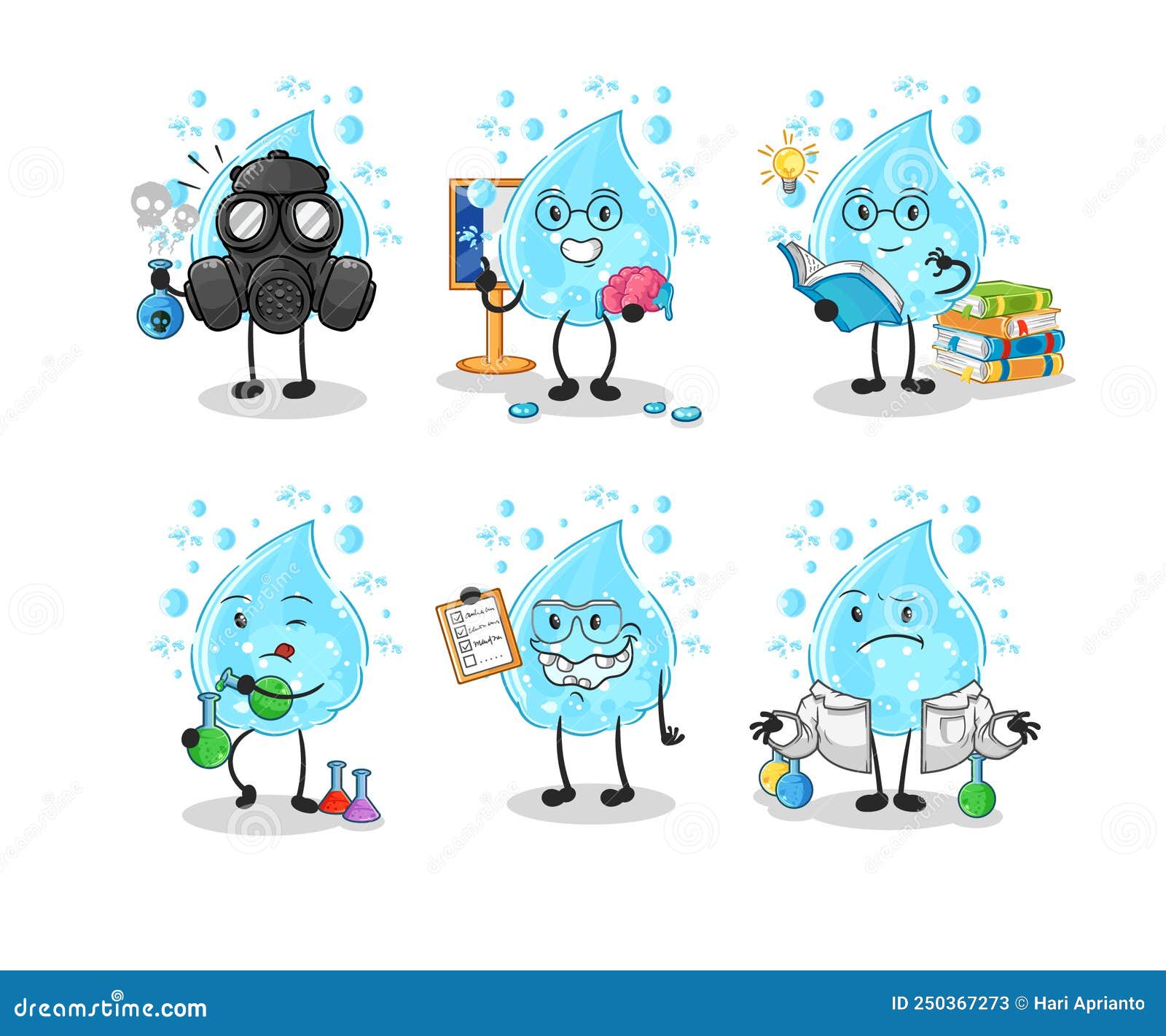 Soda Water Scientist Group Character. Cartoon Mascot Vector Stock ...