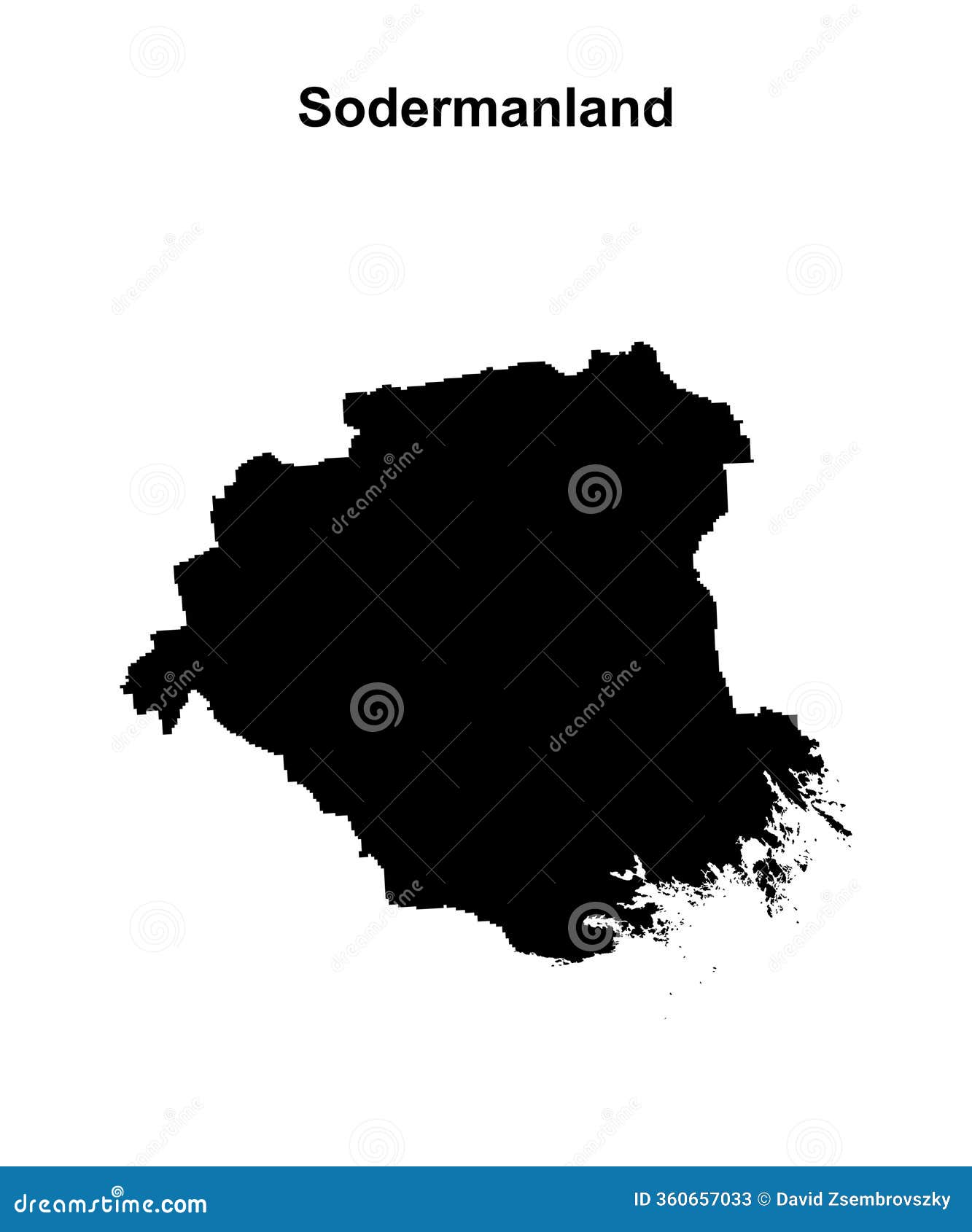 Sodermanland outline map stock illustration. Illustration of sweden ...