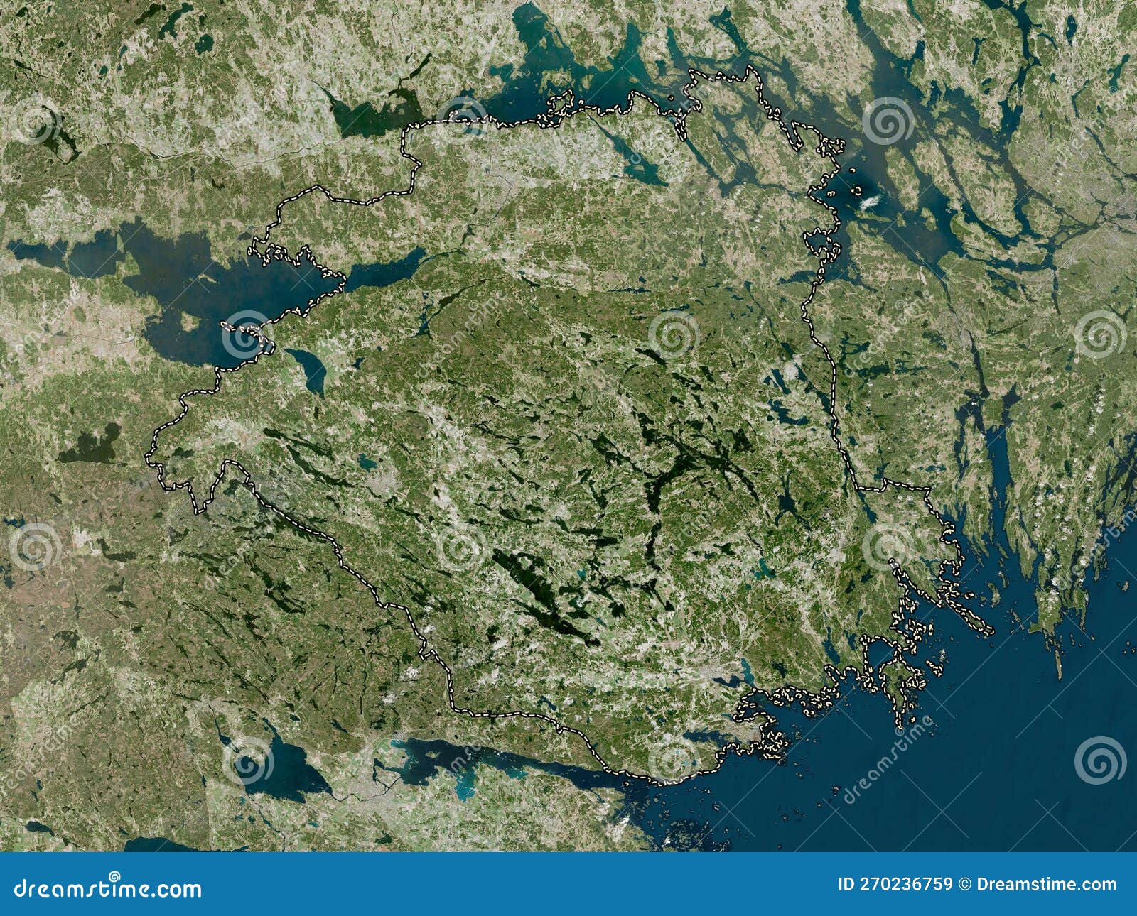 Sodermanland, Sweden. High-res Satellite. No Legend Stock Illustration ...