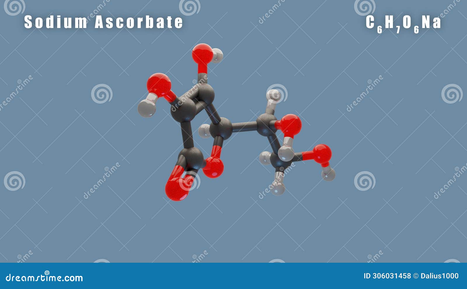 Sodium Ascorbate of C6h7o6Na 3D Conformer Animated Render. Food ...