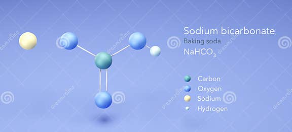 Sodium Bicarbonate, Molecular Structures, Baking Soda, 3d Model ...