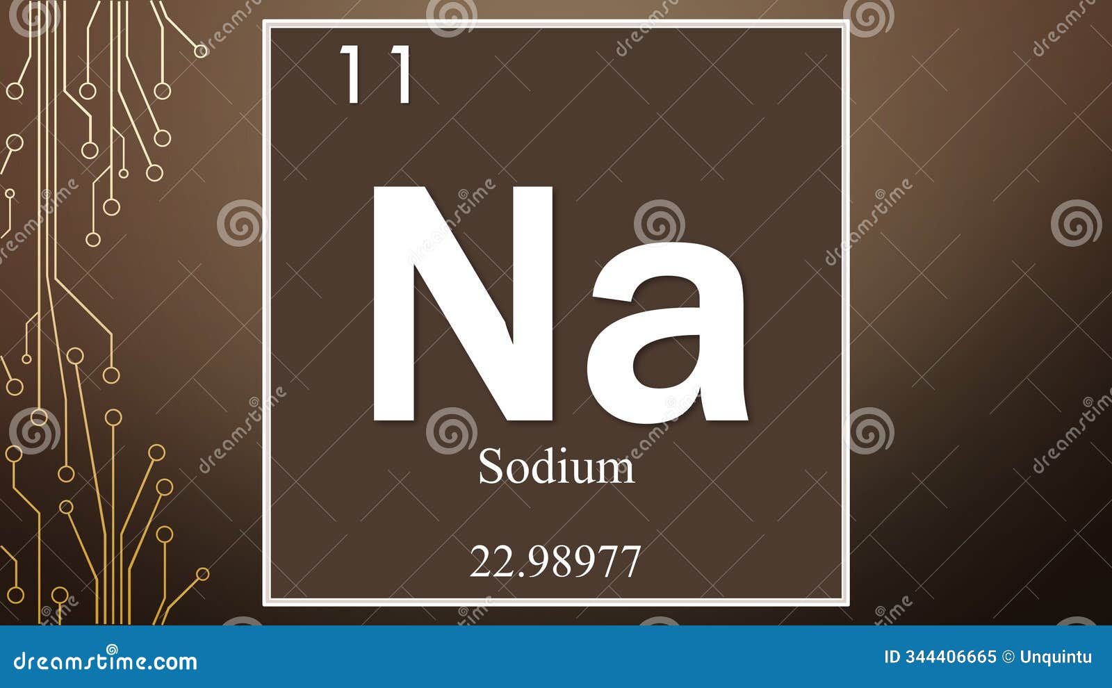 Sodium Chemical Element Symbol on Brown Abstract Background Stock ...