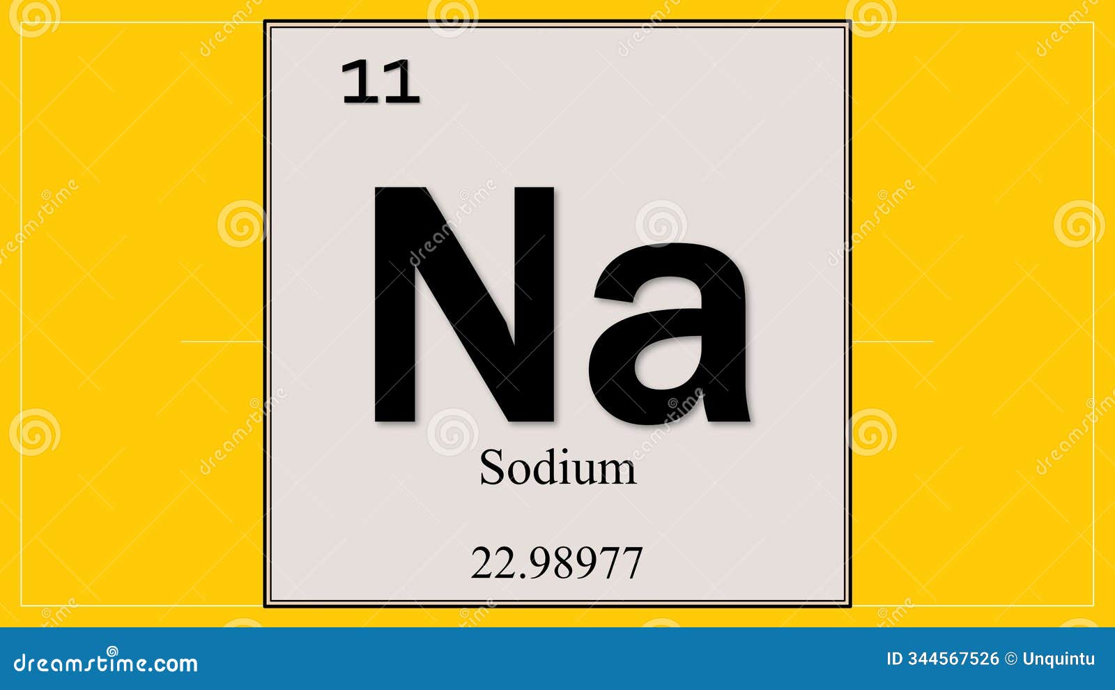Sodium Chemical Element Symbol on Yellow Abstract Background Stock ...