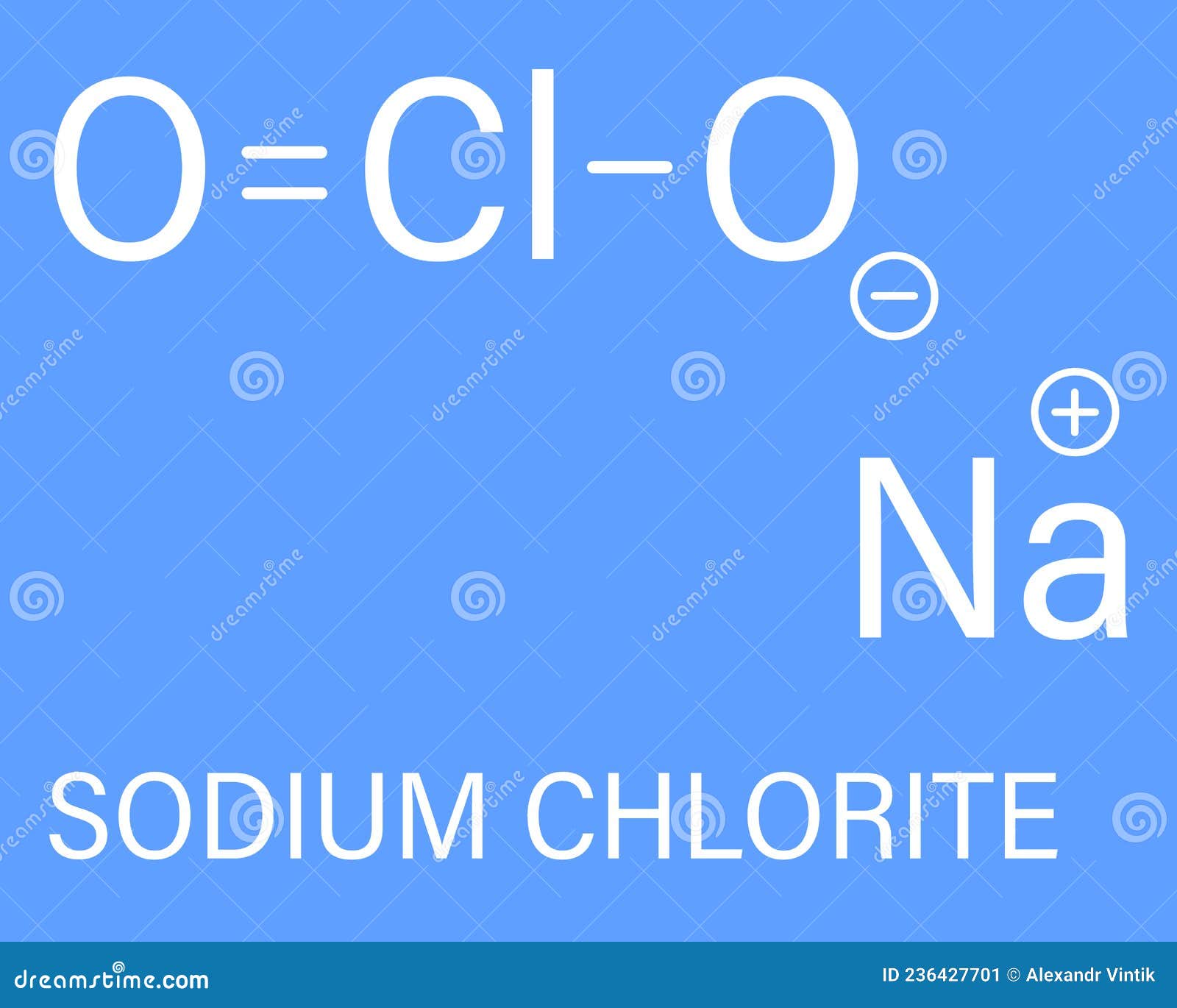 Sodium Chlorite, Chemical Structure. Skeletal Formula. Flet Design ...