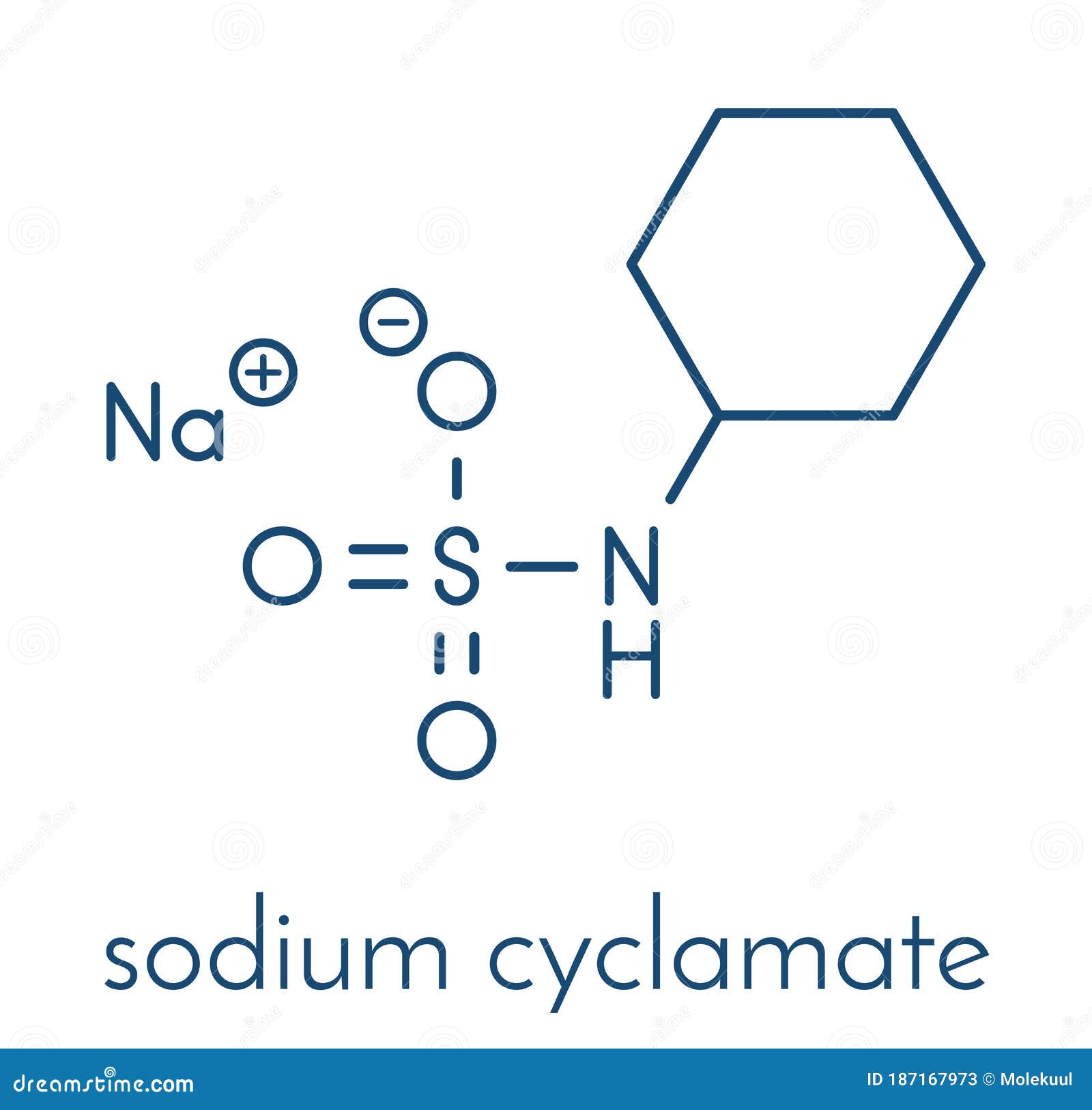 Sodium Cyclamate Artificial Sweetener Molecule. Skeletal Formula. Stock ...