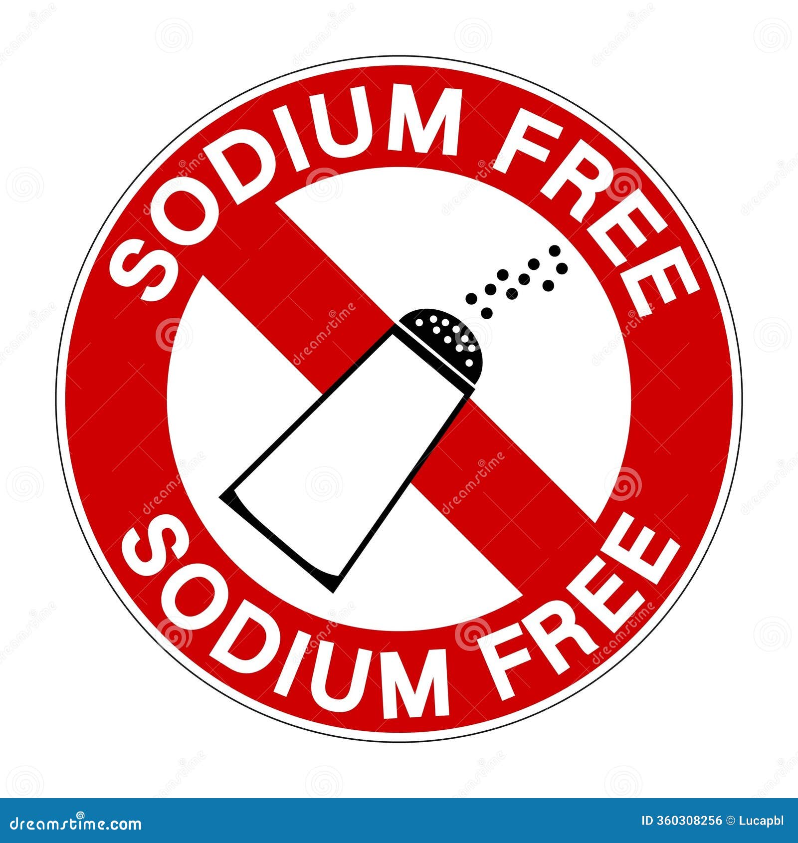 Sodium Free, Information Label with Ban Sign, Symbol and Text Stock ...