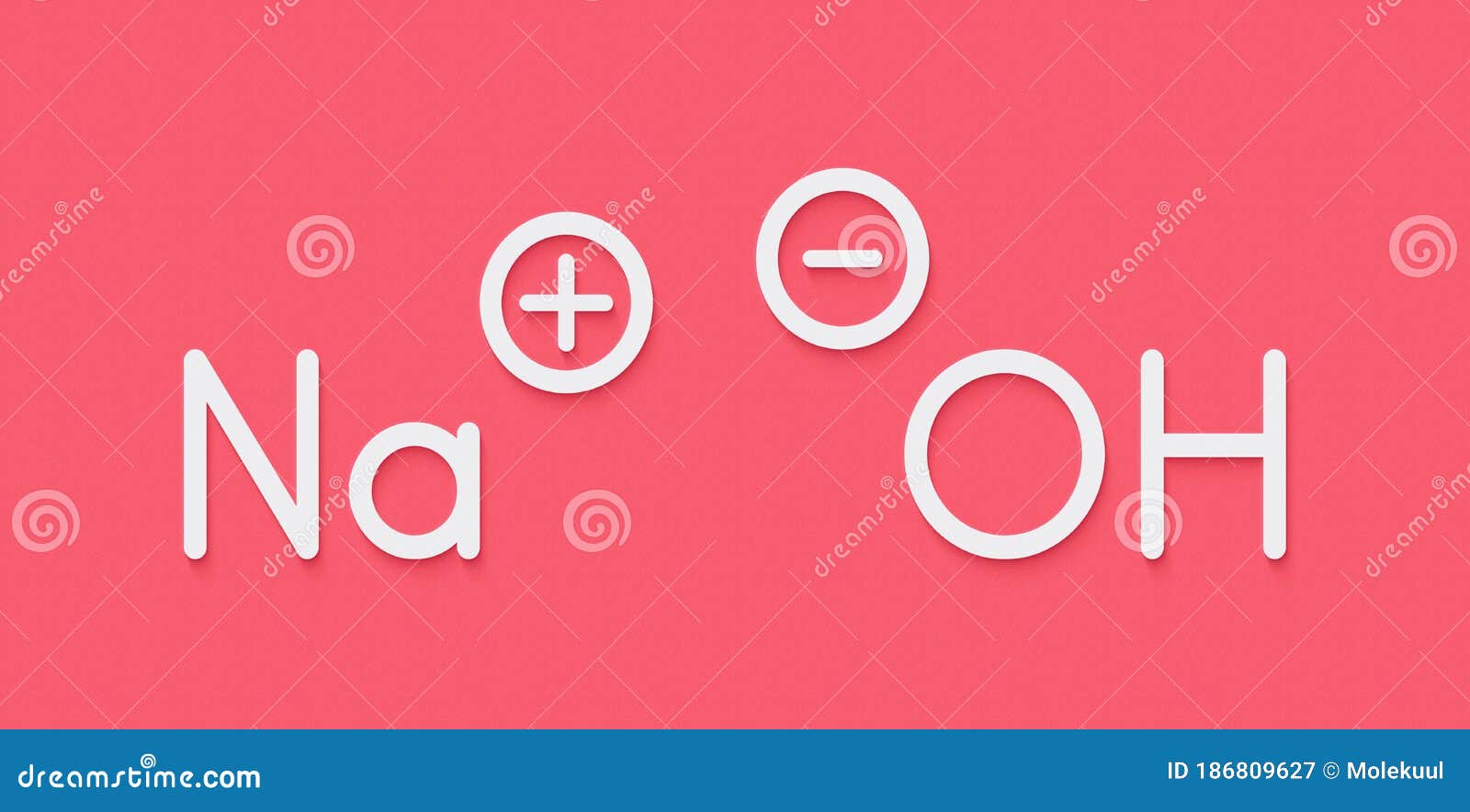 Sodium Hydroxide Lye, Caustic Soda, Chemical Structure. Skeletal ...