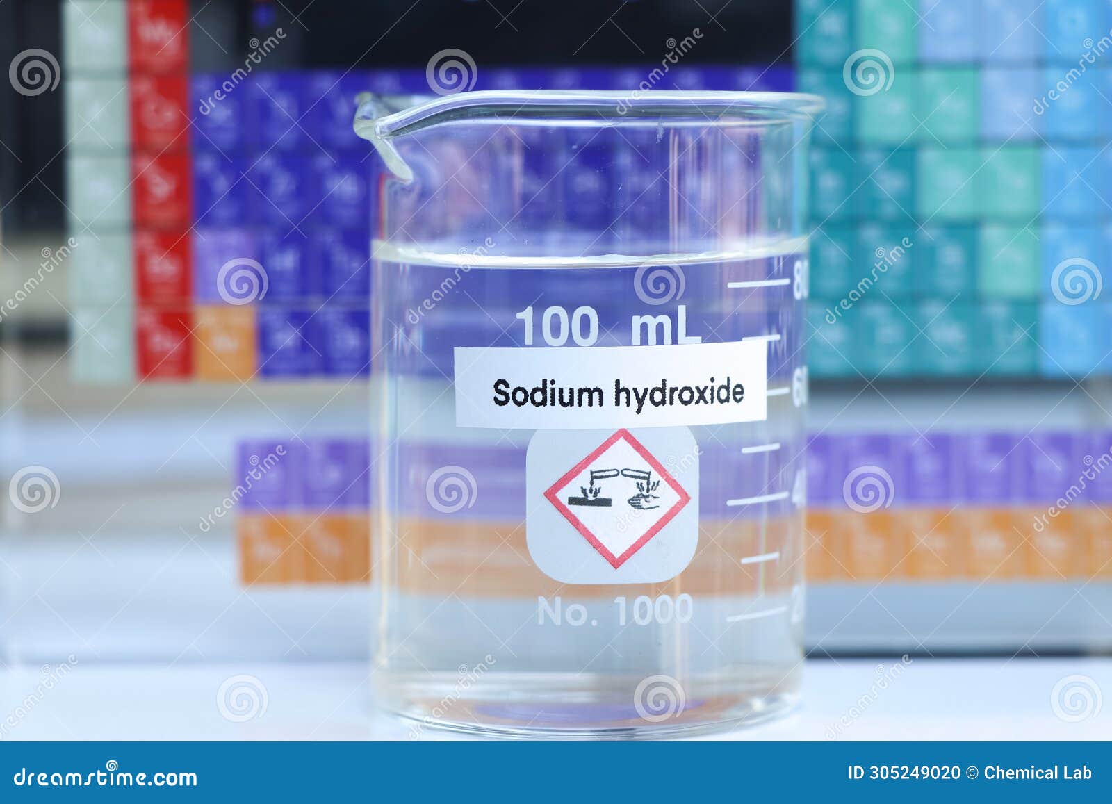 Sodium Hydroxide and Periodic Table of Elements Stock Photo - Image of ...