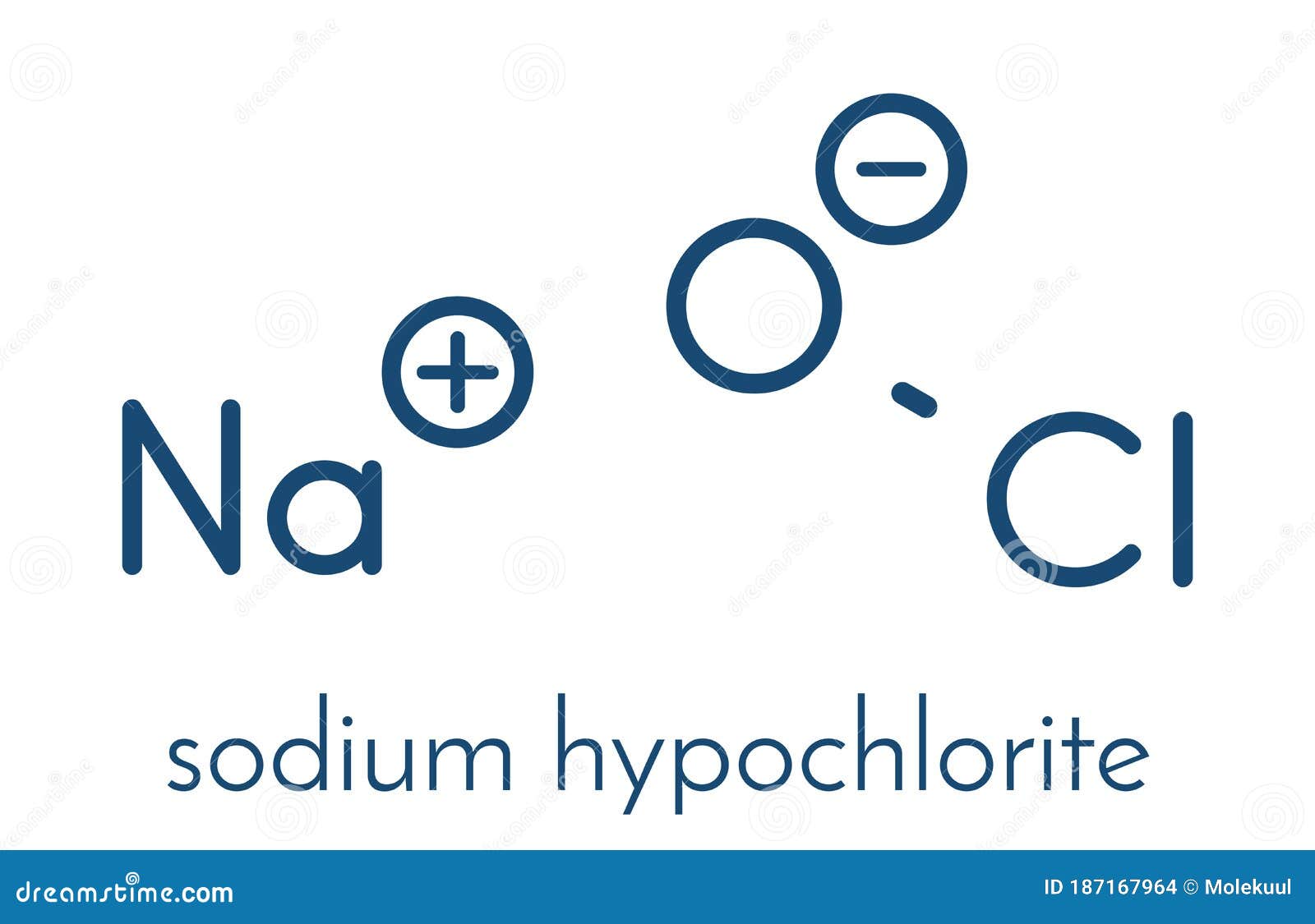 Sodium Hypochlorite (NaOCl) Molecule. Aqueous Solution Is Known As ...