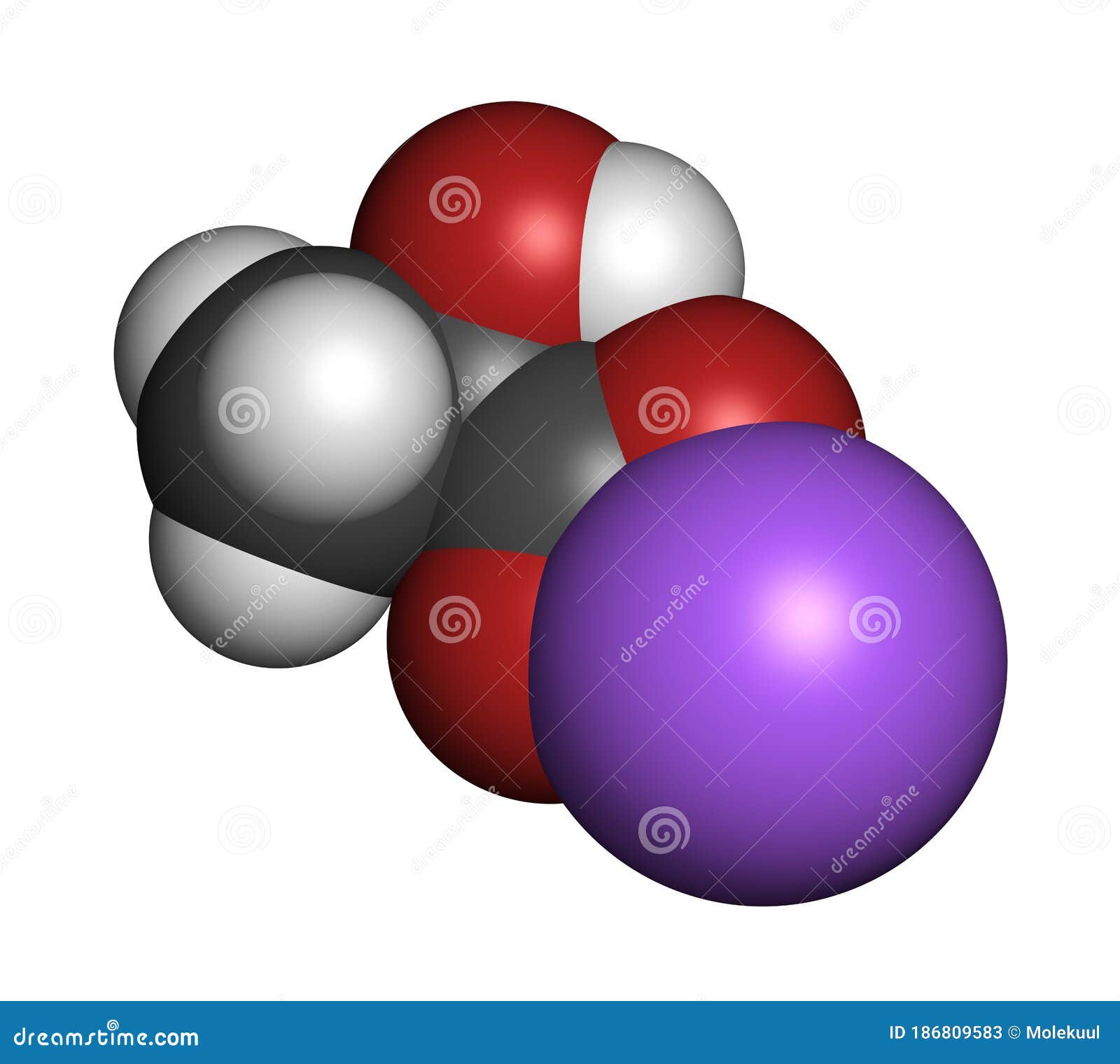 Sodium Lactate, Chemical Structure. 3D Rendering Stock Illustration ...