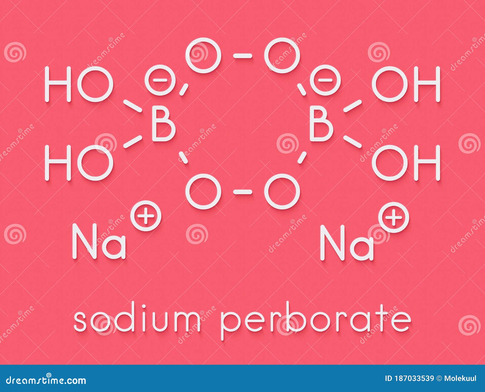 Sodium Perborate. Used in Detergents and Bleaching Products. Skeletal ...