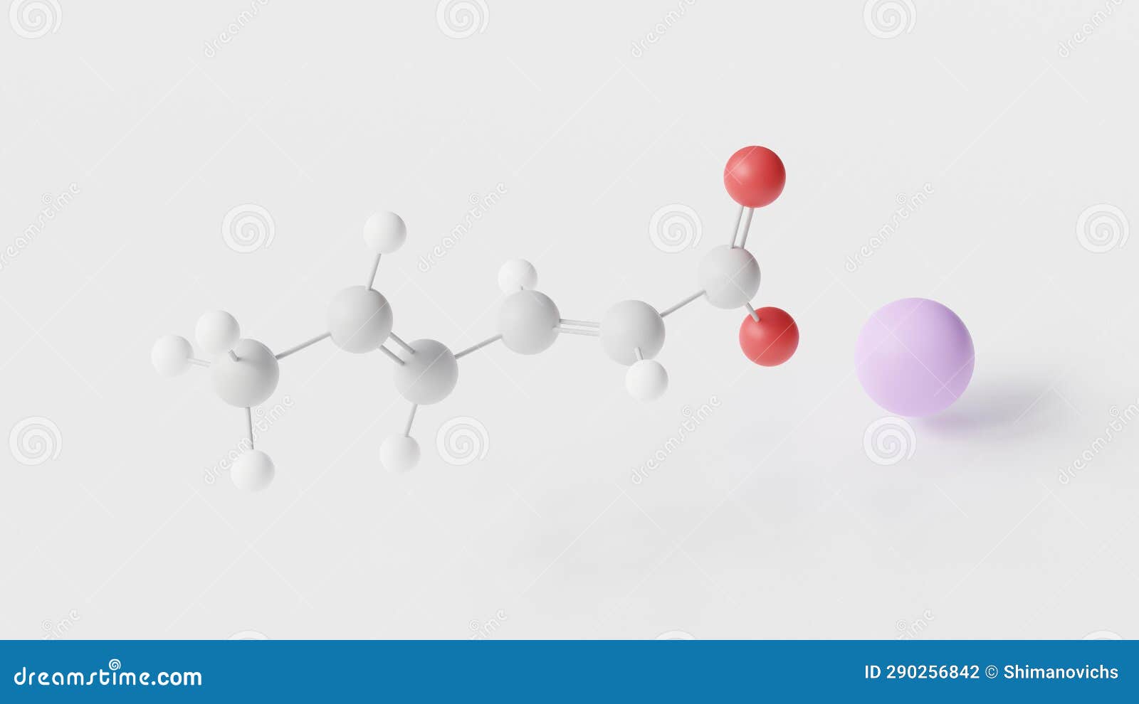 Sodium Sorbate Molecule 3d, Molecular Structure, Ball And Stick Model ...