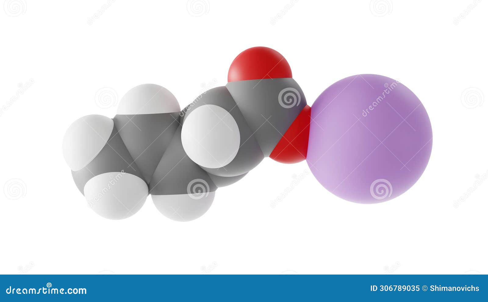 Sodium Sorbate Molecule, Food Preservative E201, Molecular Structure ...
