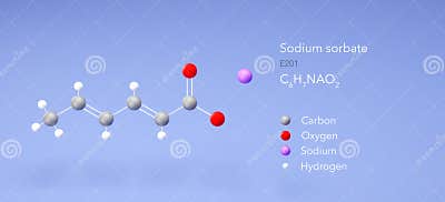 Sodium Sorbate Molecule, Molecular Structures, Food Preservative E201 ...