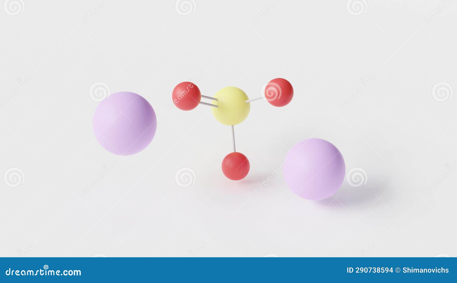 Sodium Sulfite Molecule 3d, Molecular Structure, Ball and Stick Model ...