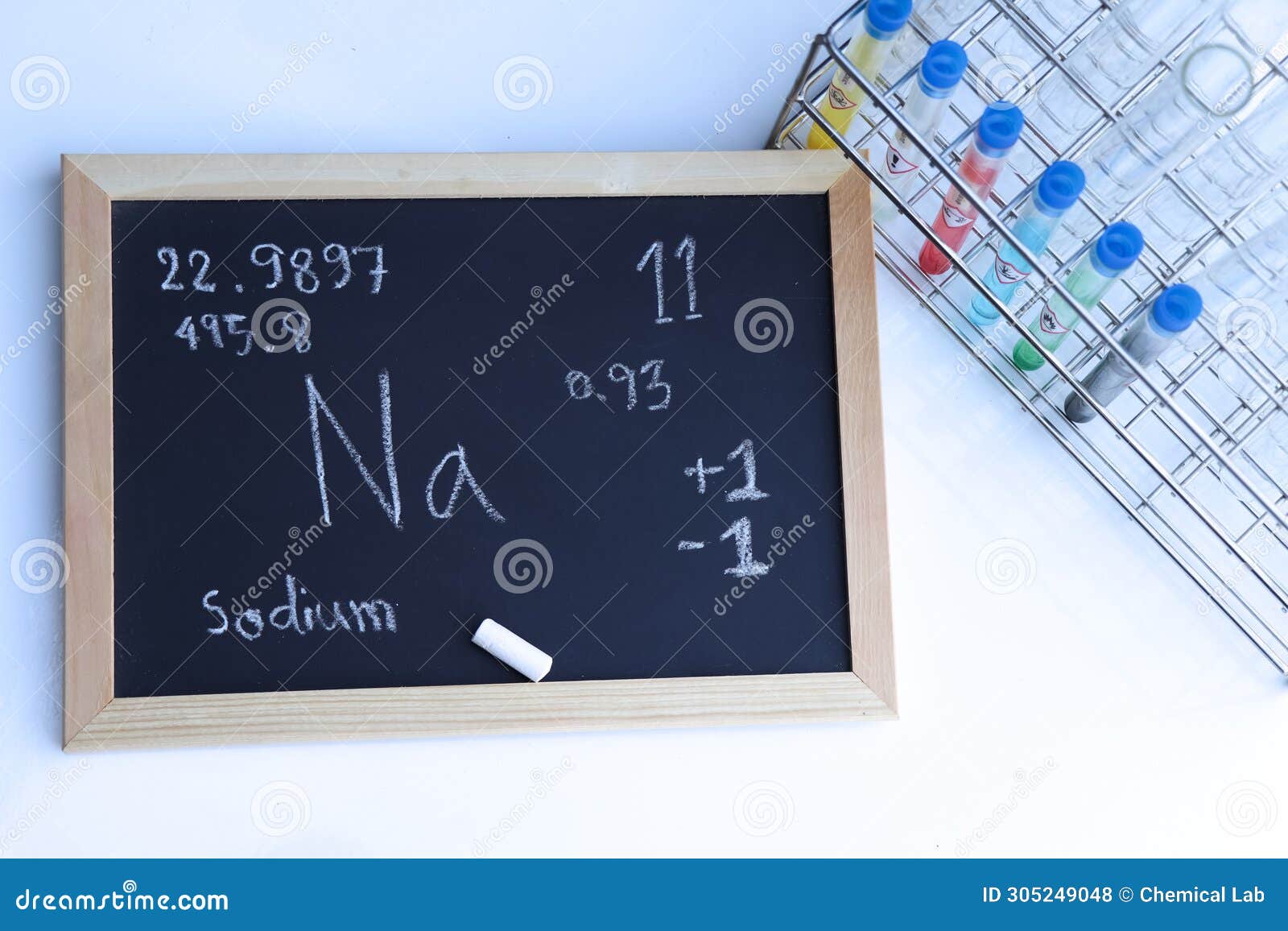Sodium and Symbol Structural Formula Chemical Write on the Blackboard ...