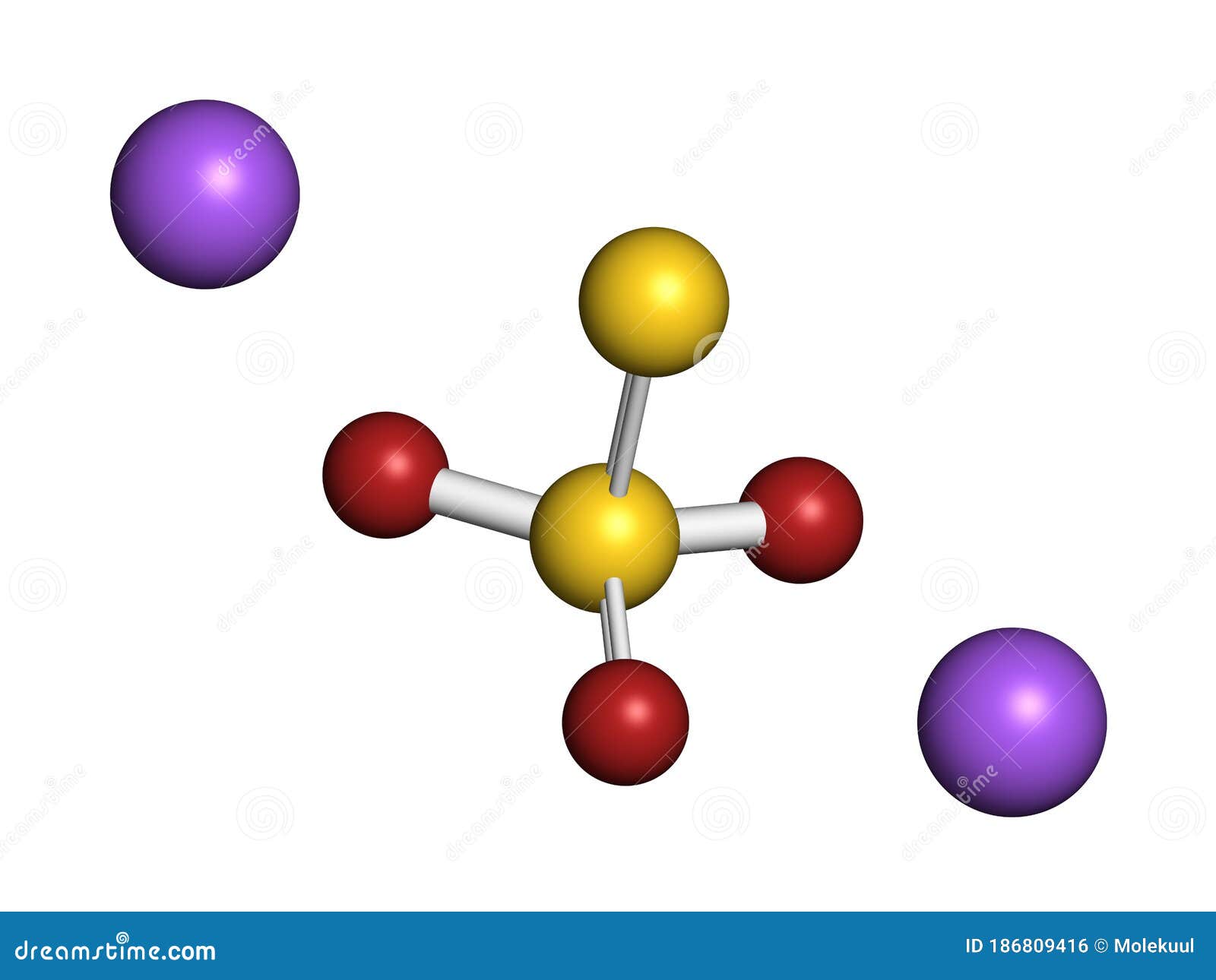 Sodium Thiosulfate, Chemical Structure. 3D Rendering Stock Illustration ...