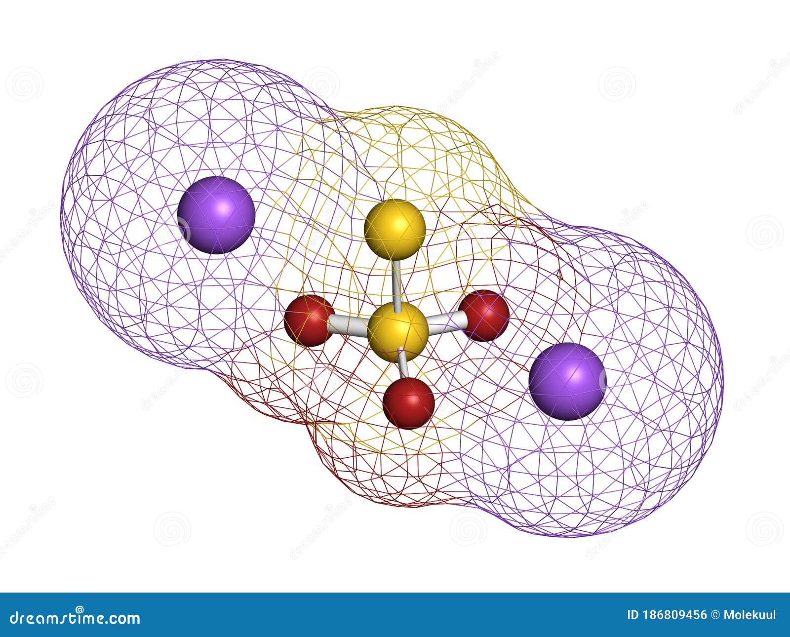 Sodium Thiosulfate, Chemical Structure. 3D Rendering Stock Illustration ...