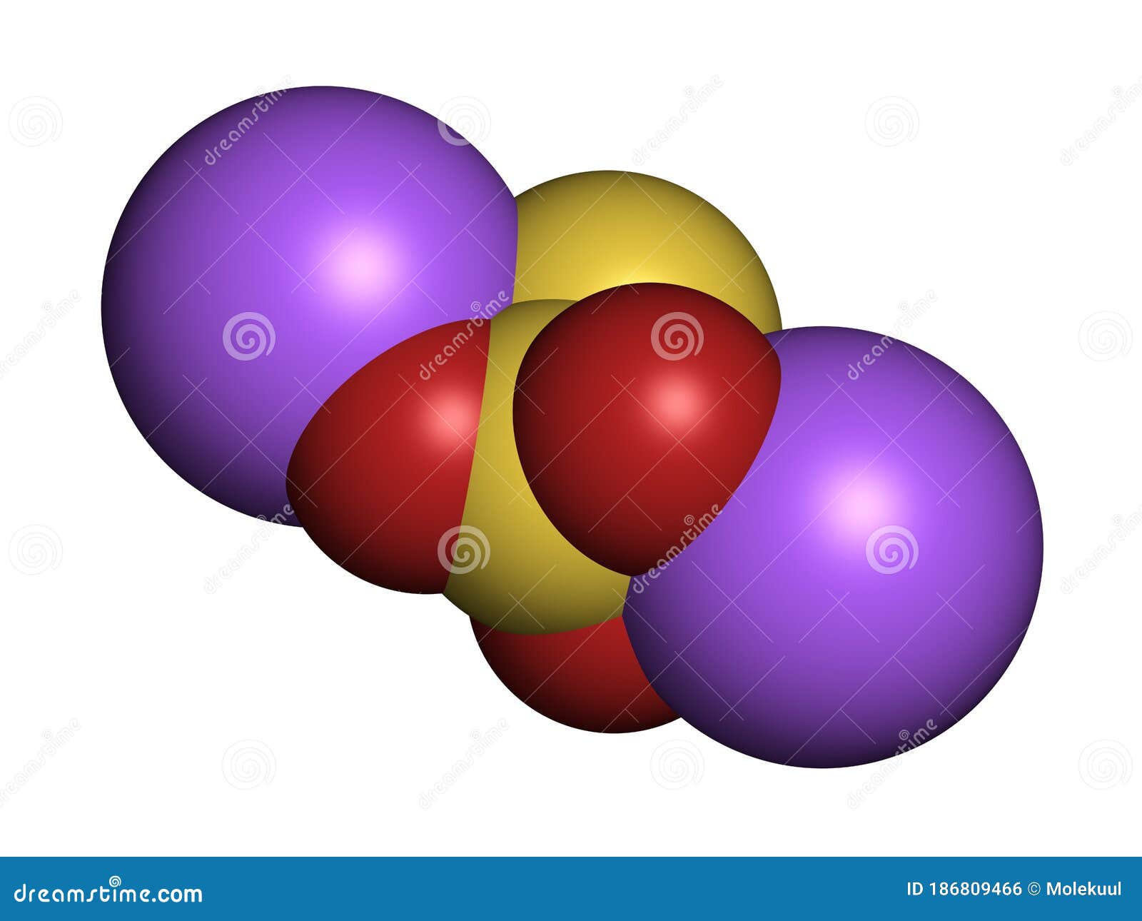 Sodium Thiosulfate, Chemical Structure. 3D Rendering Stock Illustration ...