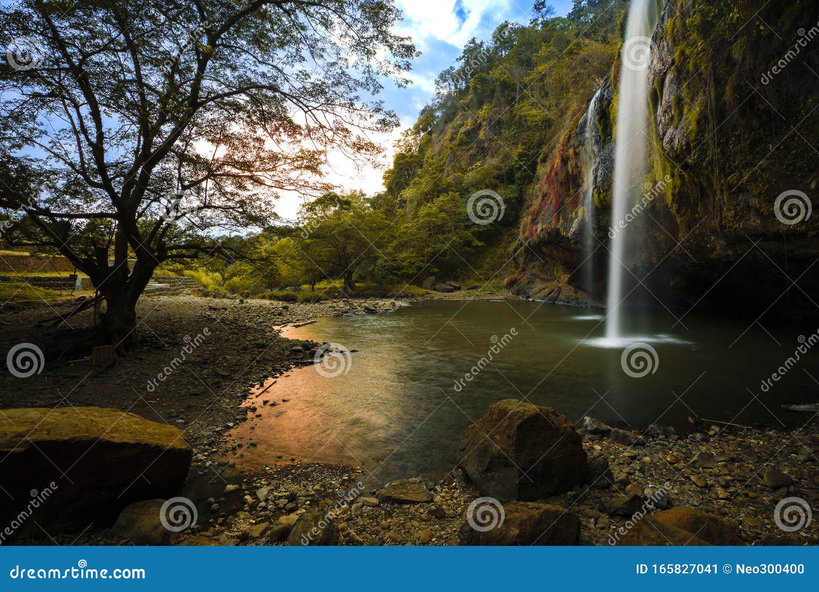 Li Phi Waterfall With SlowSpeed Shutter In Don Khone Stock Photography ...