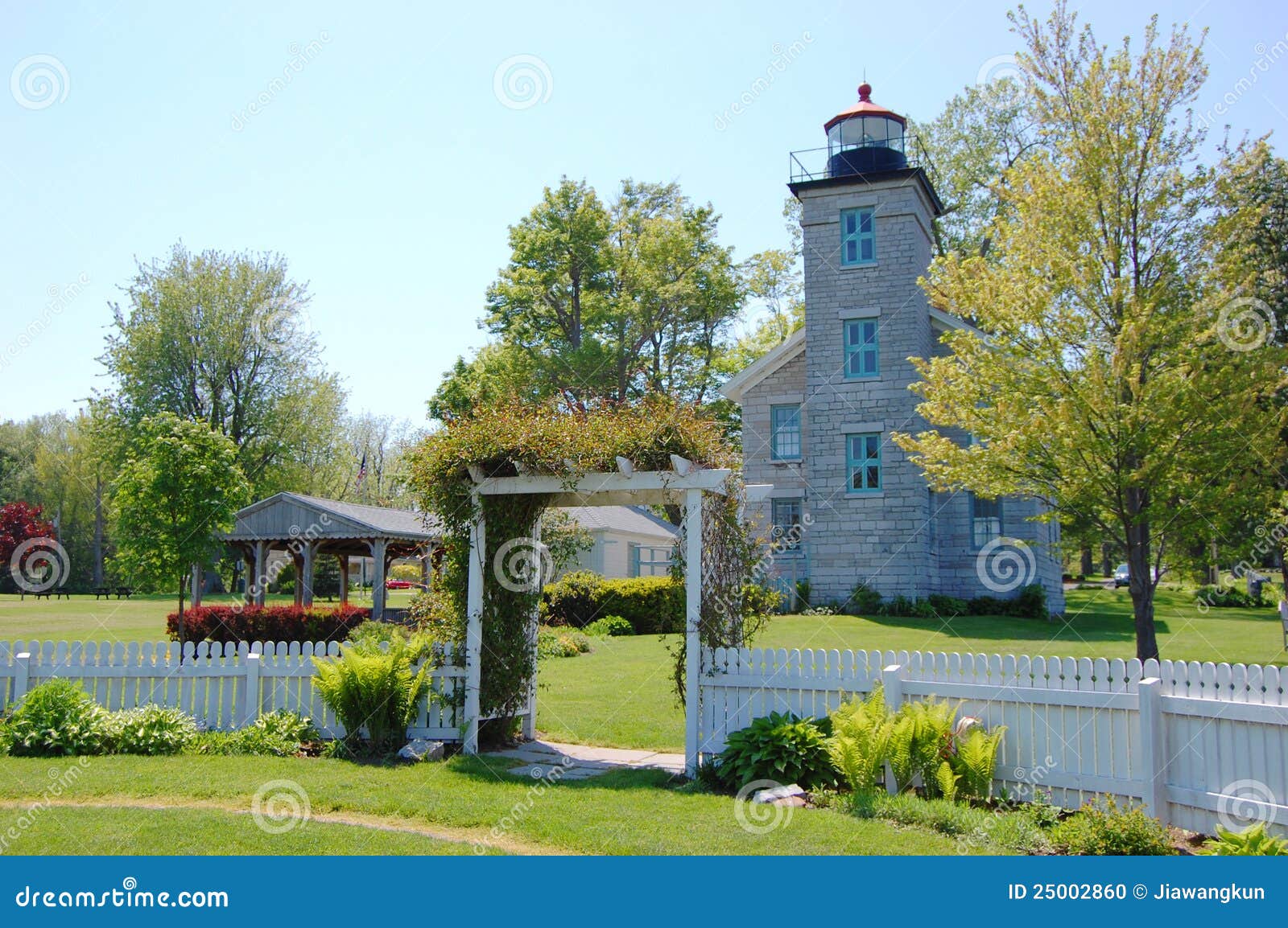 Sodus Point Lighthouse, Lake Ontario Stock Photo - Image of landscape ...