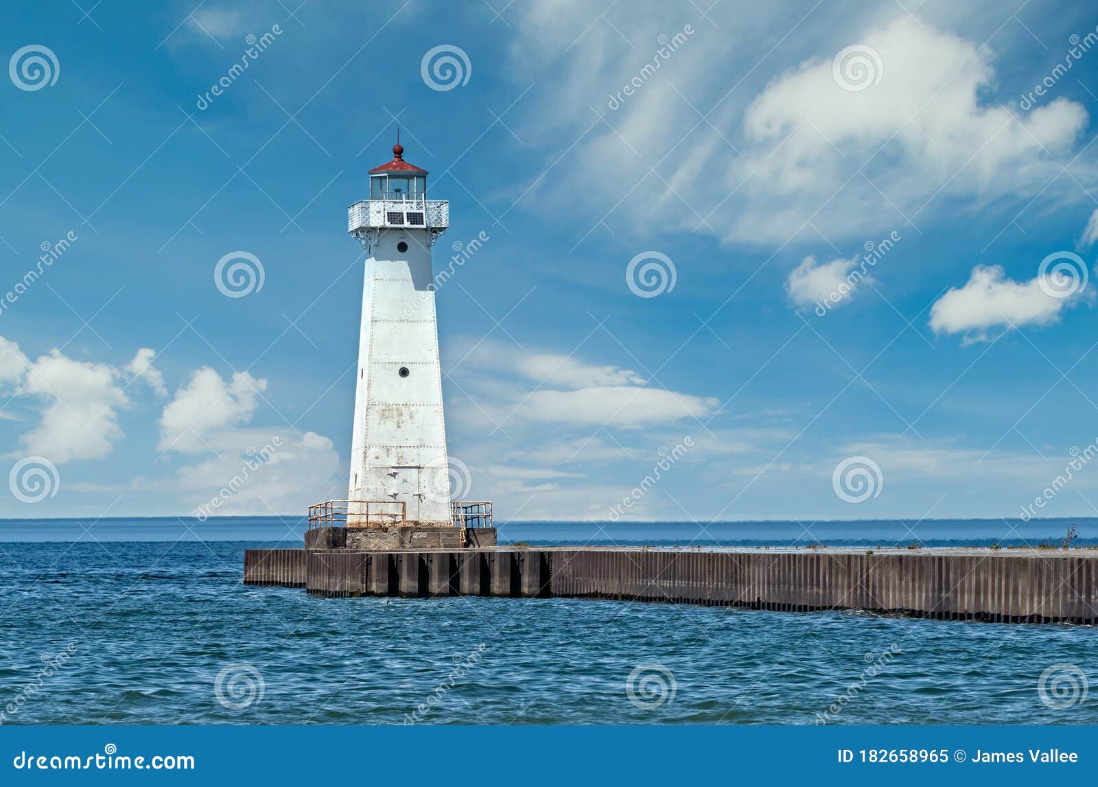Sodus Point Outer Lighthouse Stock Image - Image of bridge, travel ...