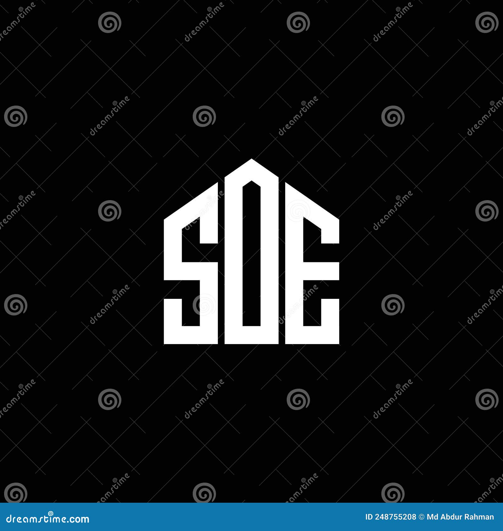 SOE Letter Logo Design on BLACK Background. SOE Creative Initials ...