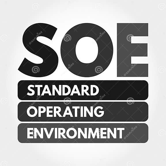 SOE - Standard Operating Environment Acronym, Technology Concept Background Stock Illustration ...