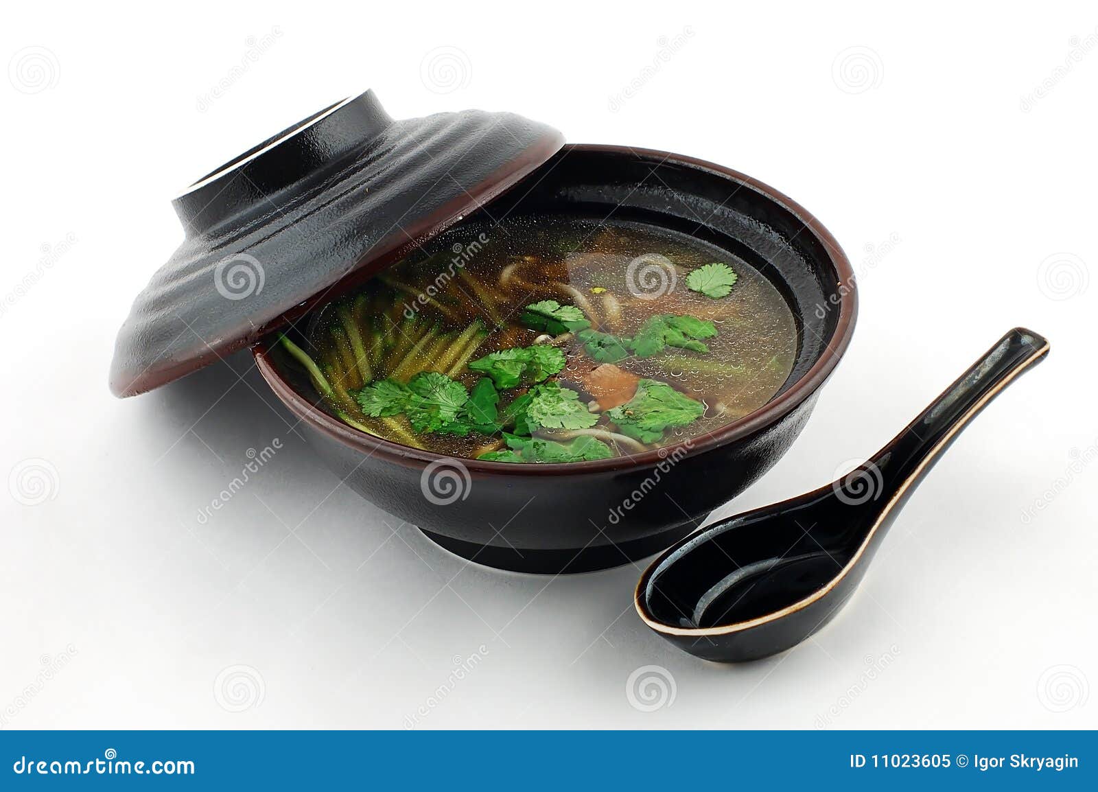 Soep met vlees stock afbeelding. Image of vaatwerk, plantaardig - 11023605