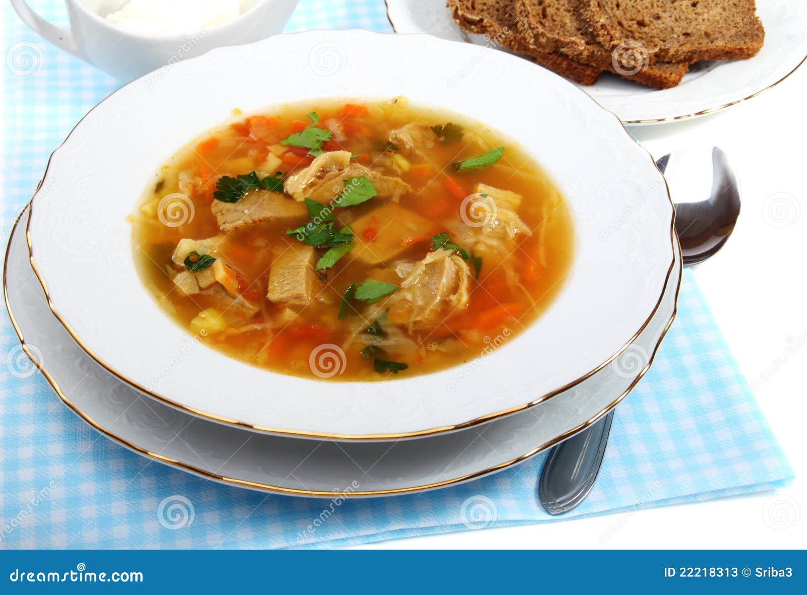 Soep Van Zuurkool En Vlees. Stock Afbeelding - Image of belangrijkst ...