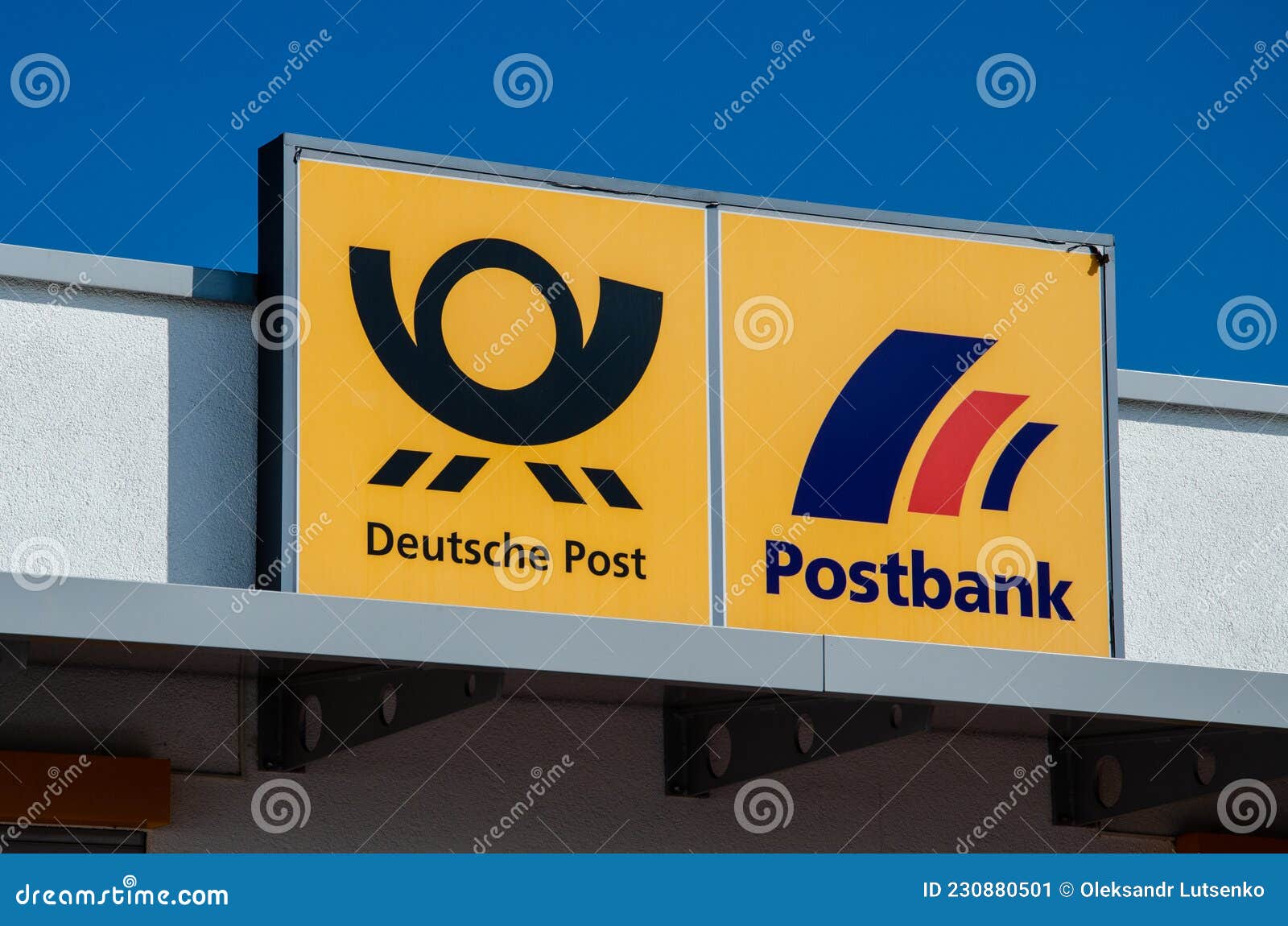 Soest, Germany - August 24, 2021: Deutsche Post Ag Postbank Branch ...