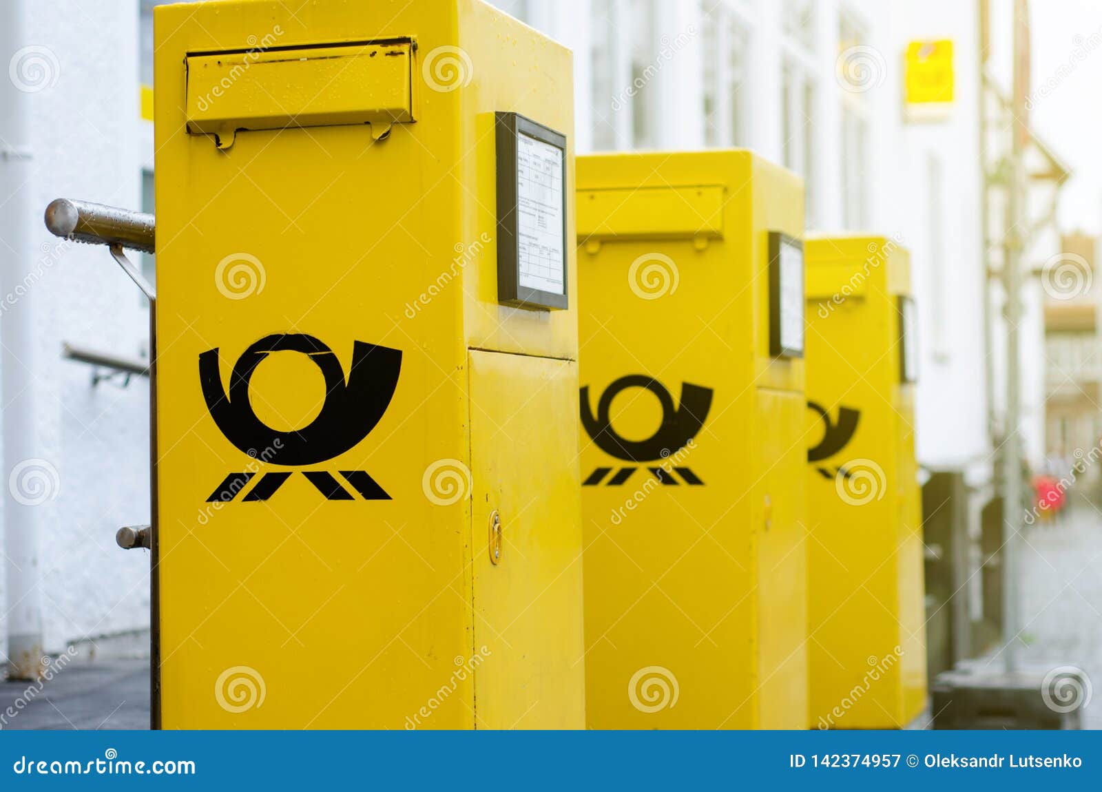 Soest, Germany - December 31, 2018: Deutsche Post Mailboxes. the ...